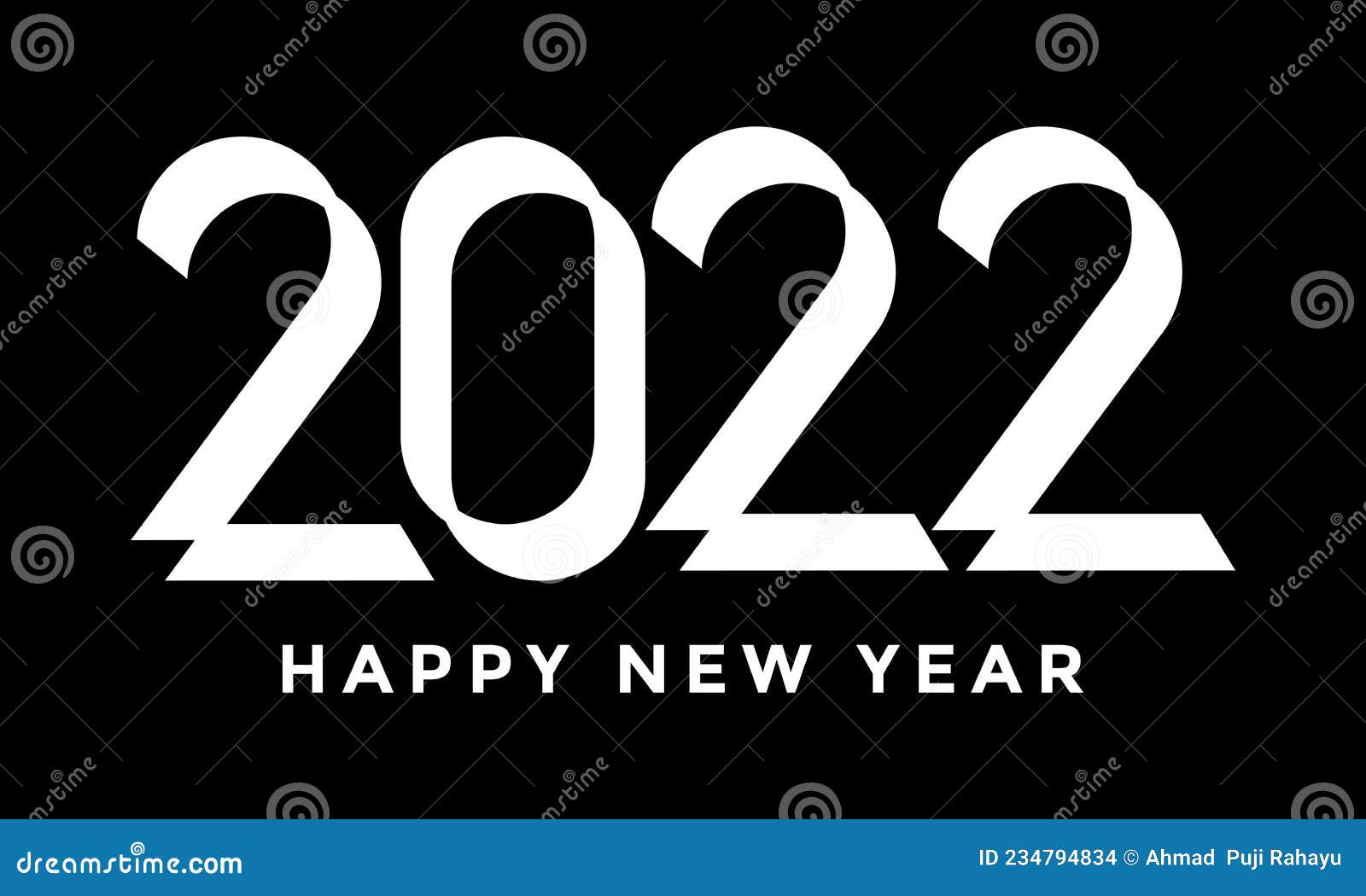 2022 Number Simple Bold Design New Year Stock Vector - Illustration of ...
