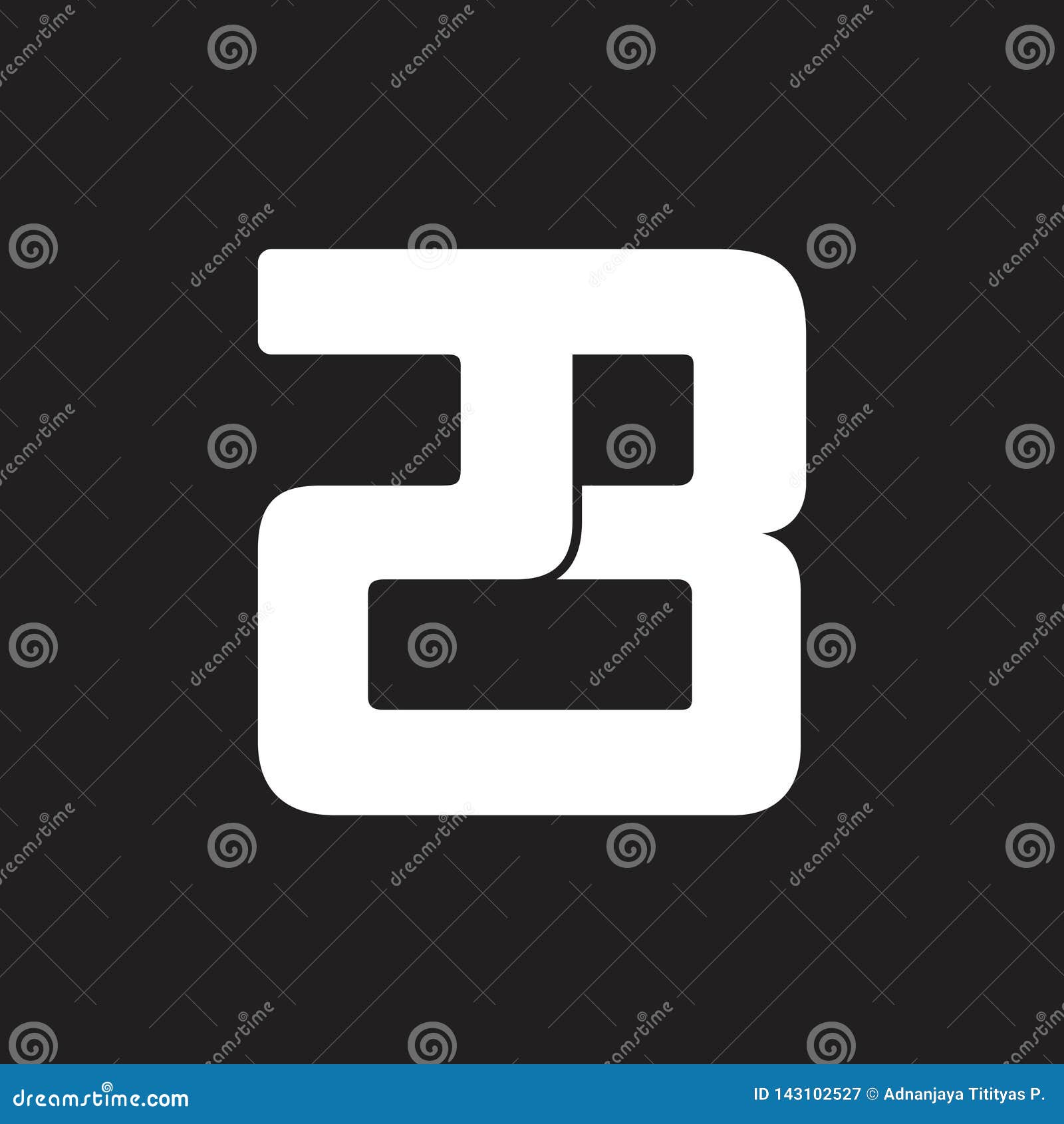 Number 23 Simple Geometric Line Logo Vector Stock Vector - Illustration ...