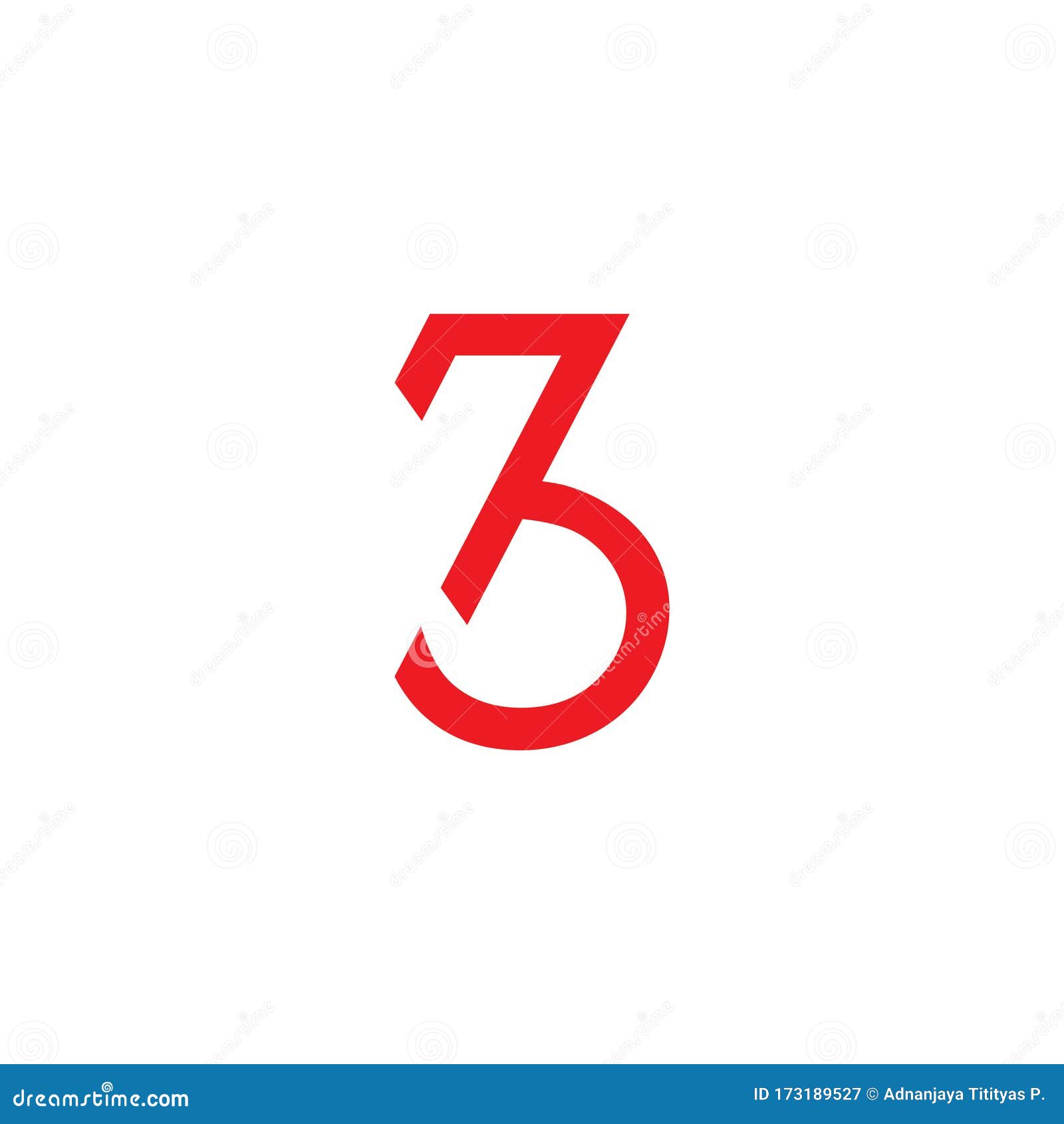 Number 73 Simple Geometric Logo Vector Stock Vector - Illustration of ...