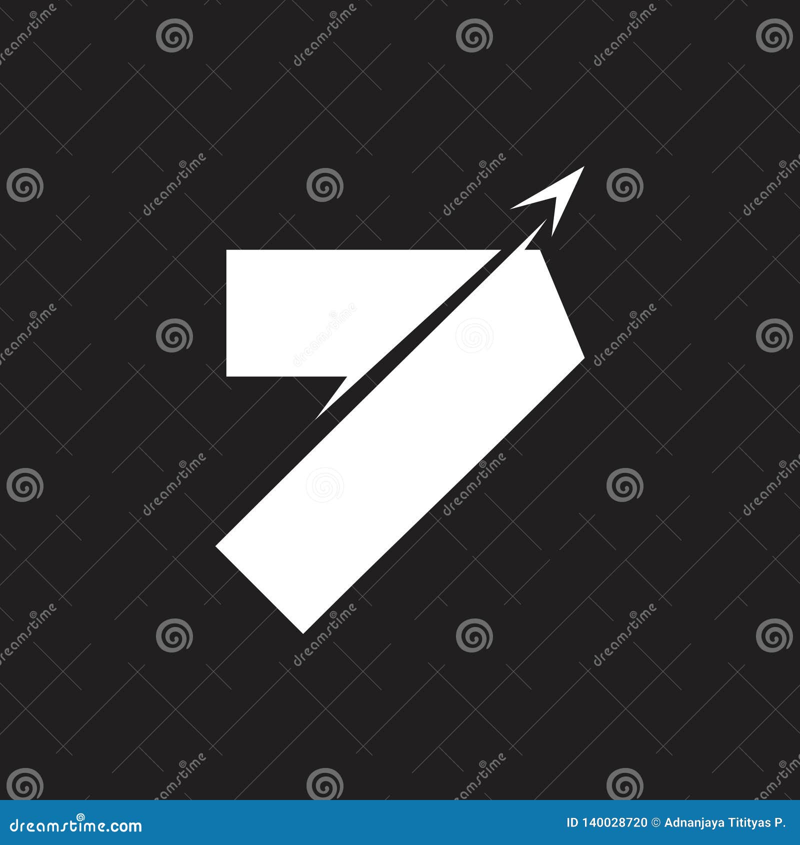 Number 7 Simple Geometric Motion Arrow Logo Vector Stock Vector ...