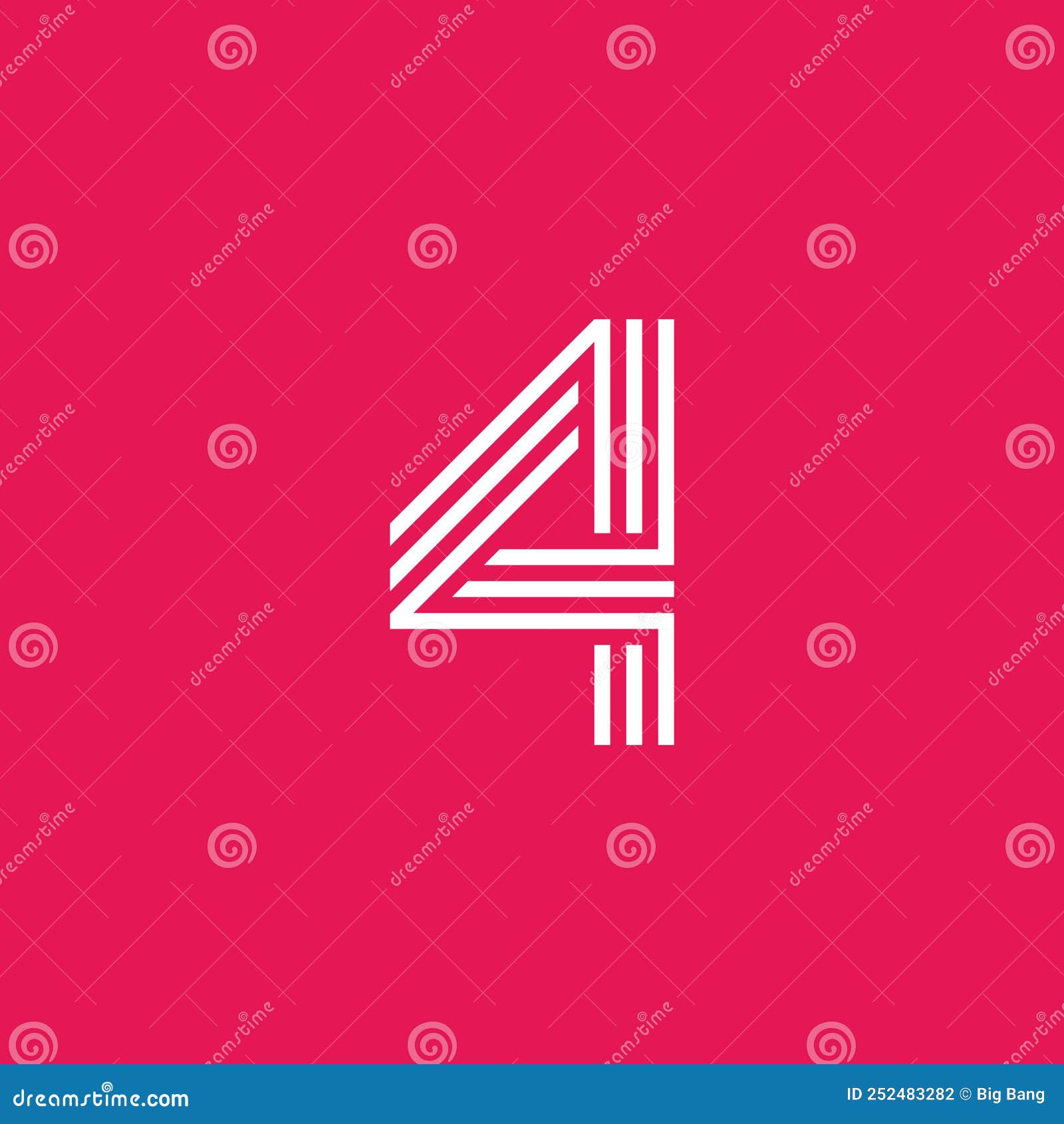 Number 4 Simple Logo Icon Design Template Elements Stock Vector ...