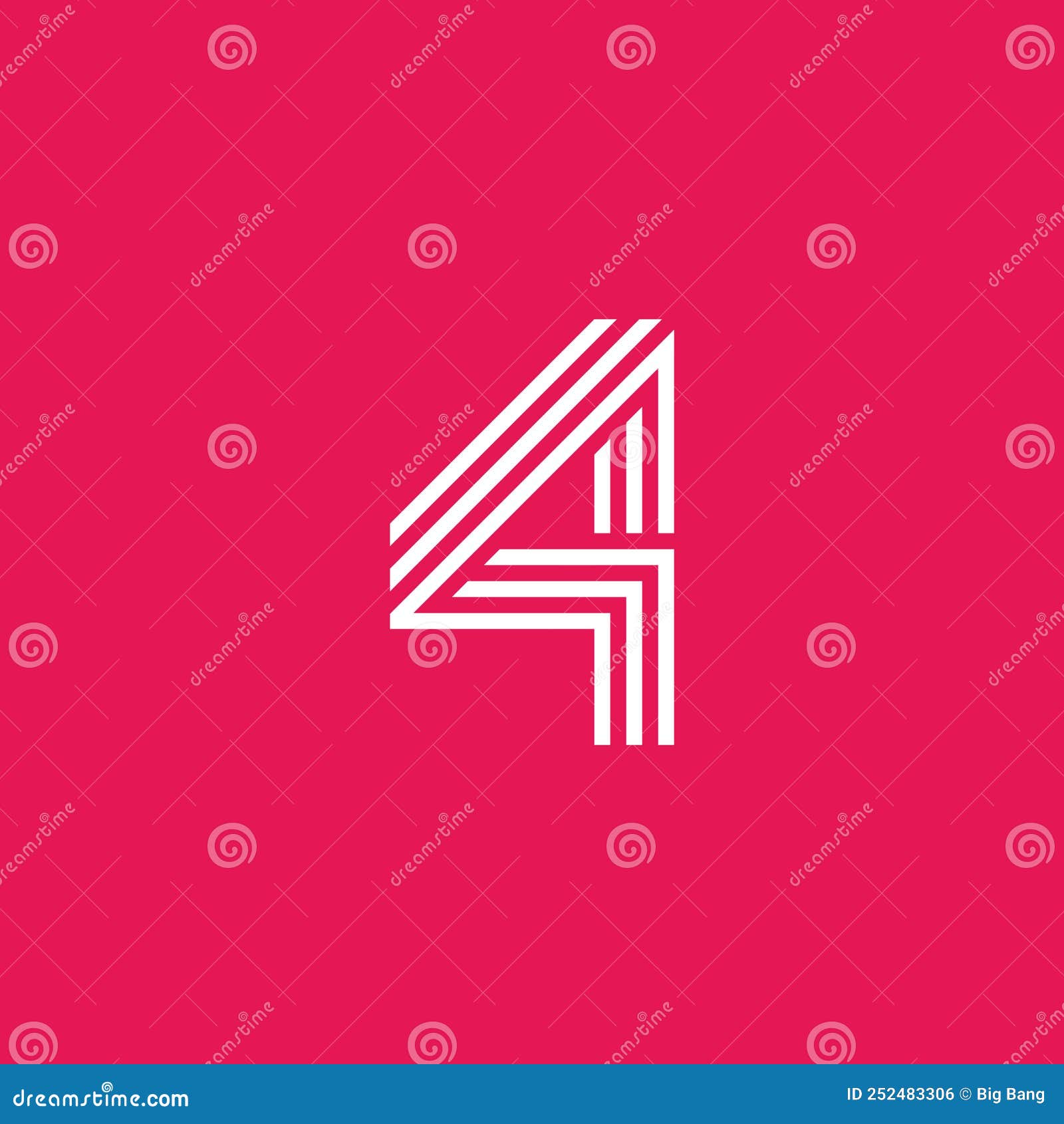 Number 4 Simple Logo Icon Design Template Elements Stock Vector ...