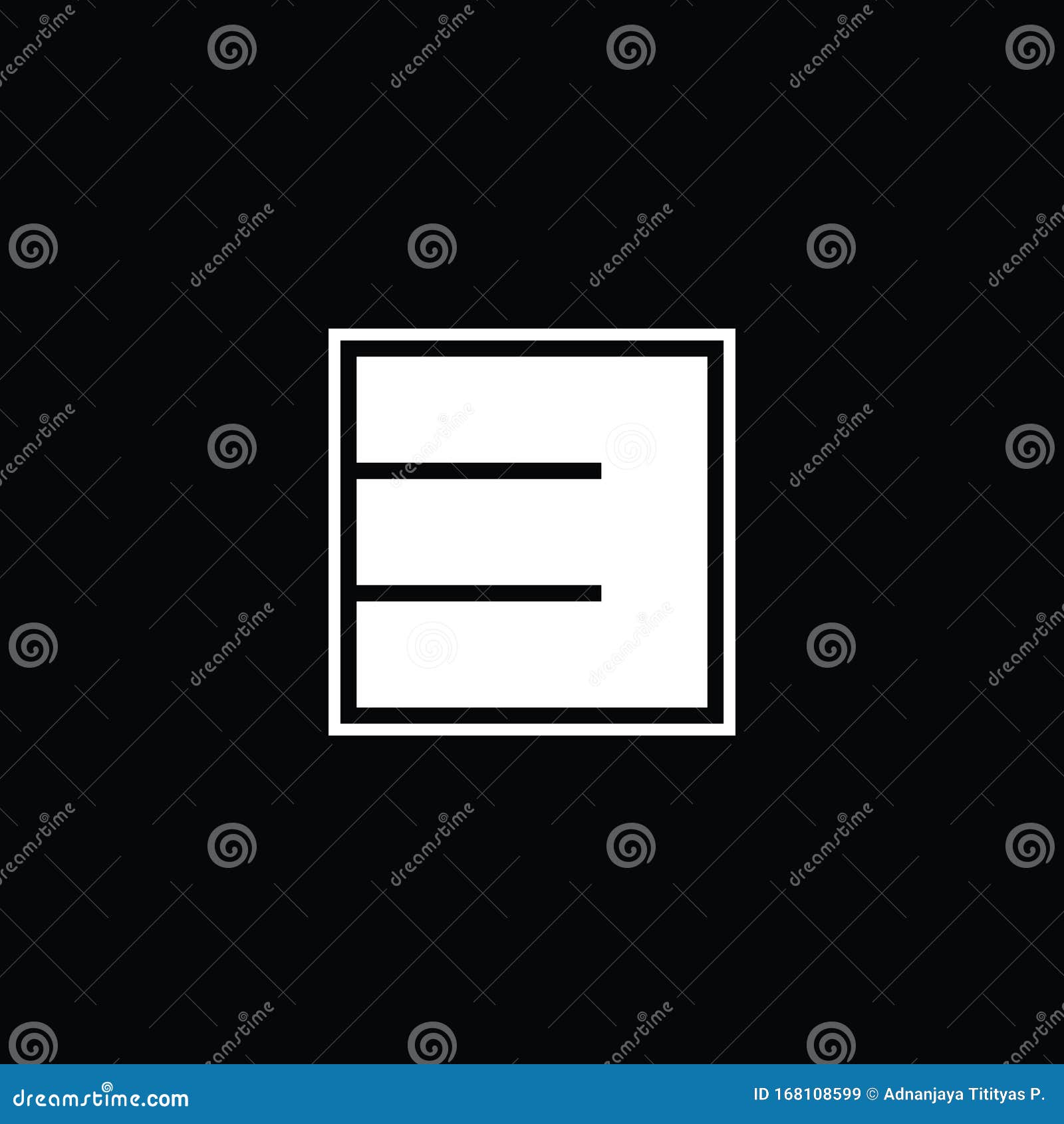 Number 3 Simple Square Outline Logo Vector Stock Vector - Illustration ...