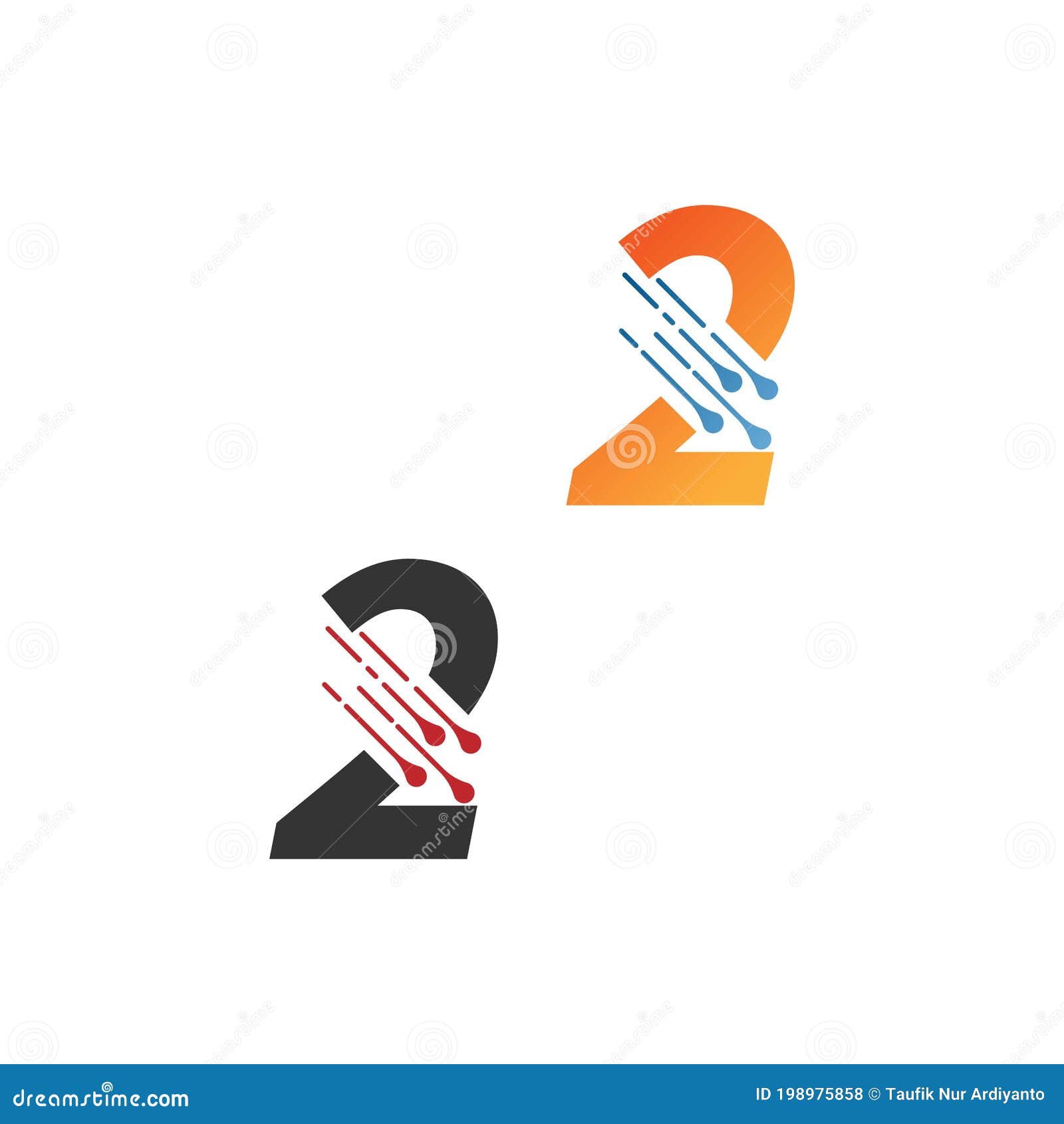 Number 2 Simple Tech Logo with Circuit Lines Style Icon Stock Vector ...