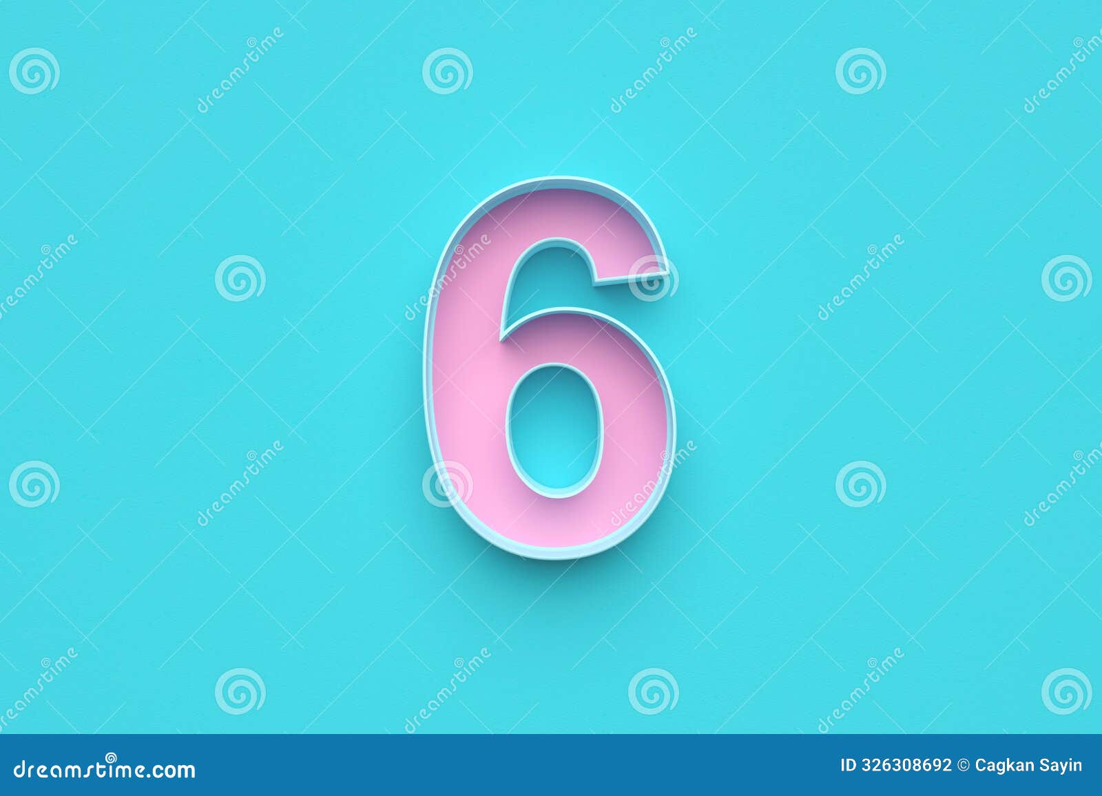 Number Six on Blue Background Stock Illustration - Illustration of icon ...