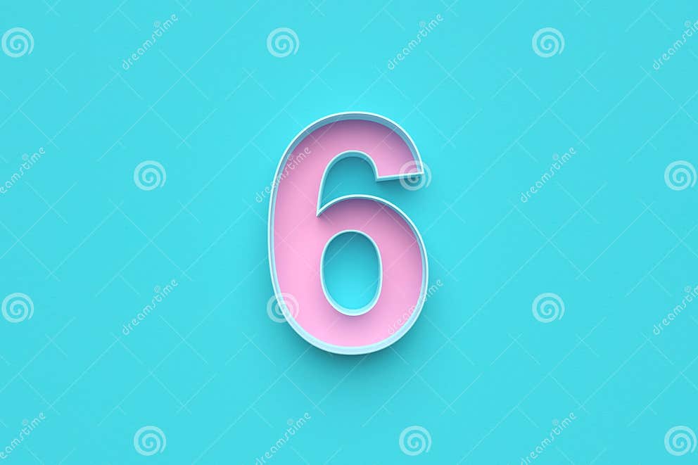 Number Six on Blue Background Stock Illustration - Illustration of icon ...