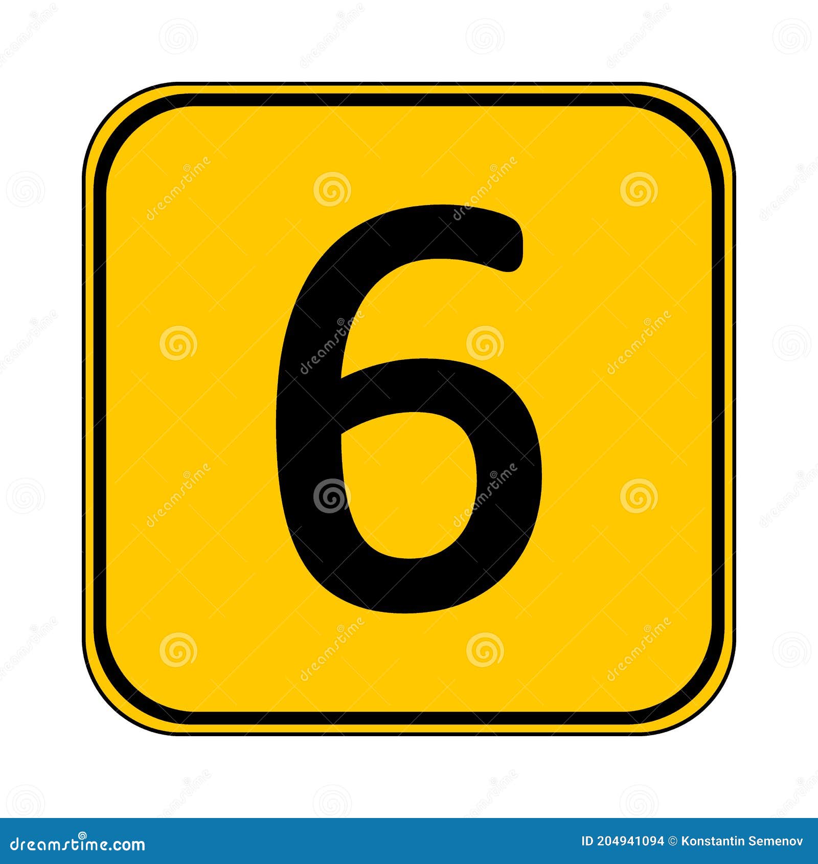 Number six button stock illustration. Illustration of creative - 204941094