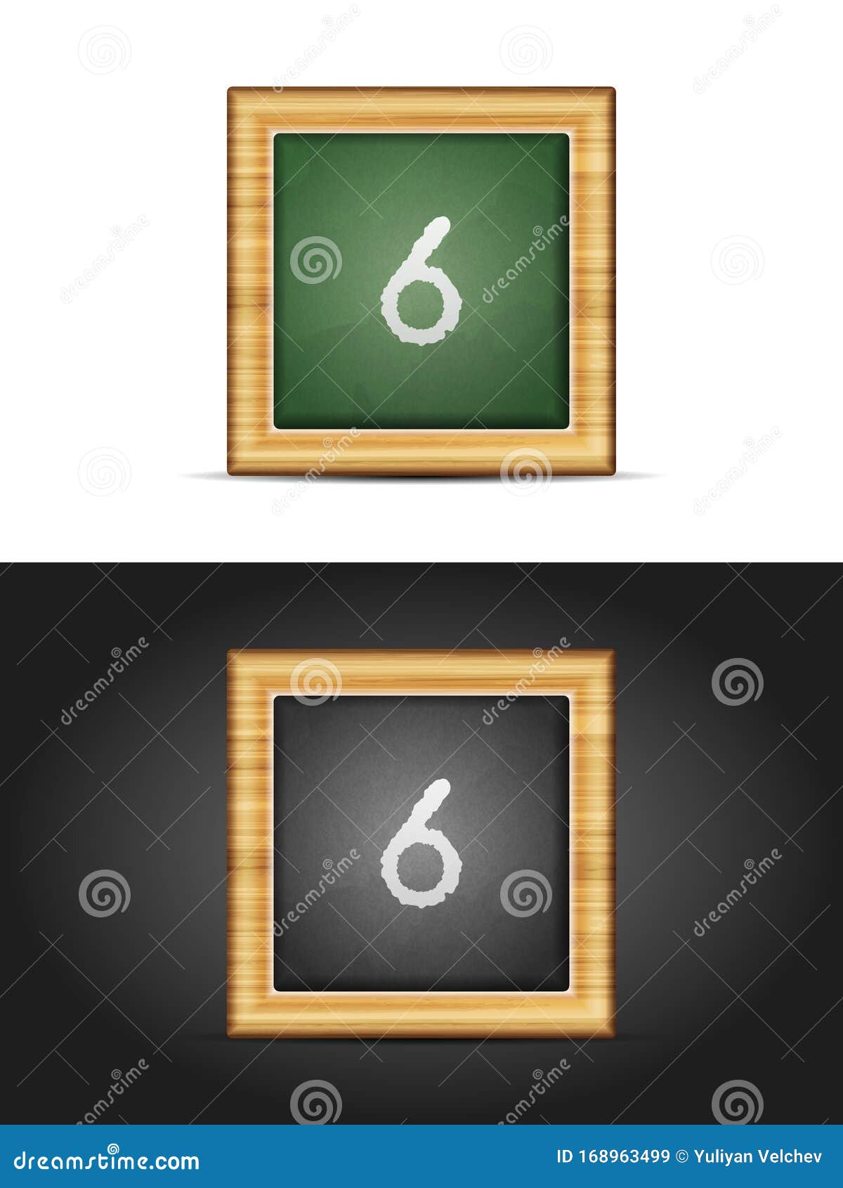 Number six on chalkboard stock vector. Illustration of frame - 168963499