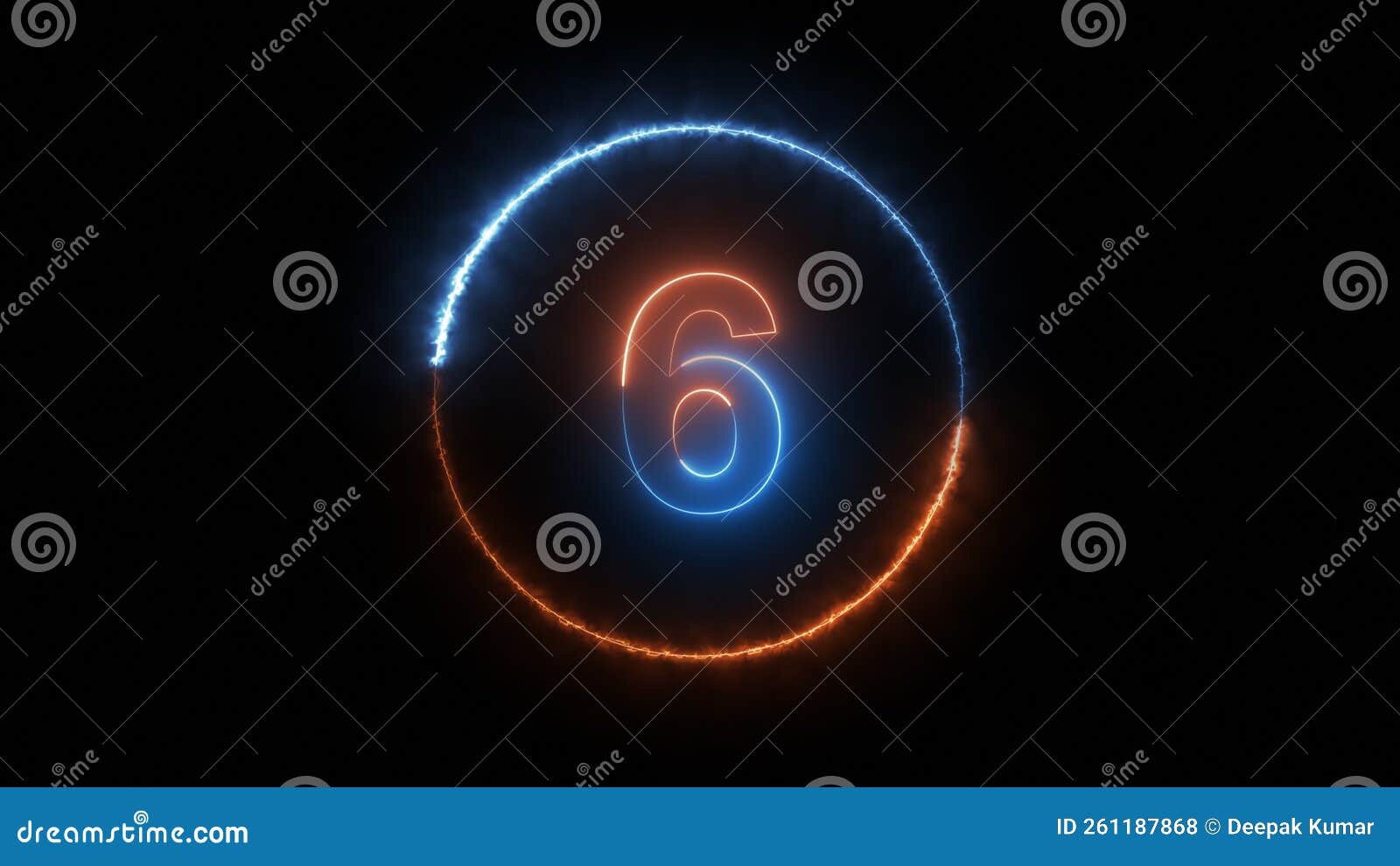 Number Six Glowing in the Dark Stock Vector - Illustration of ...
