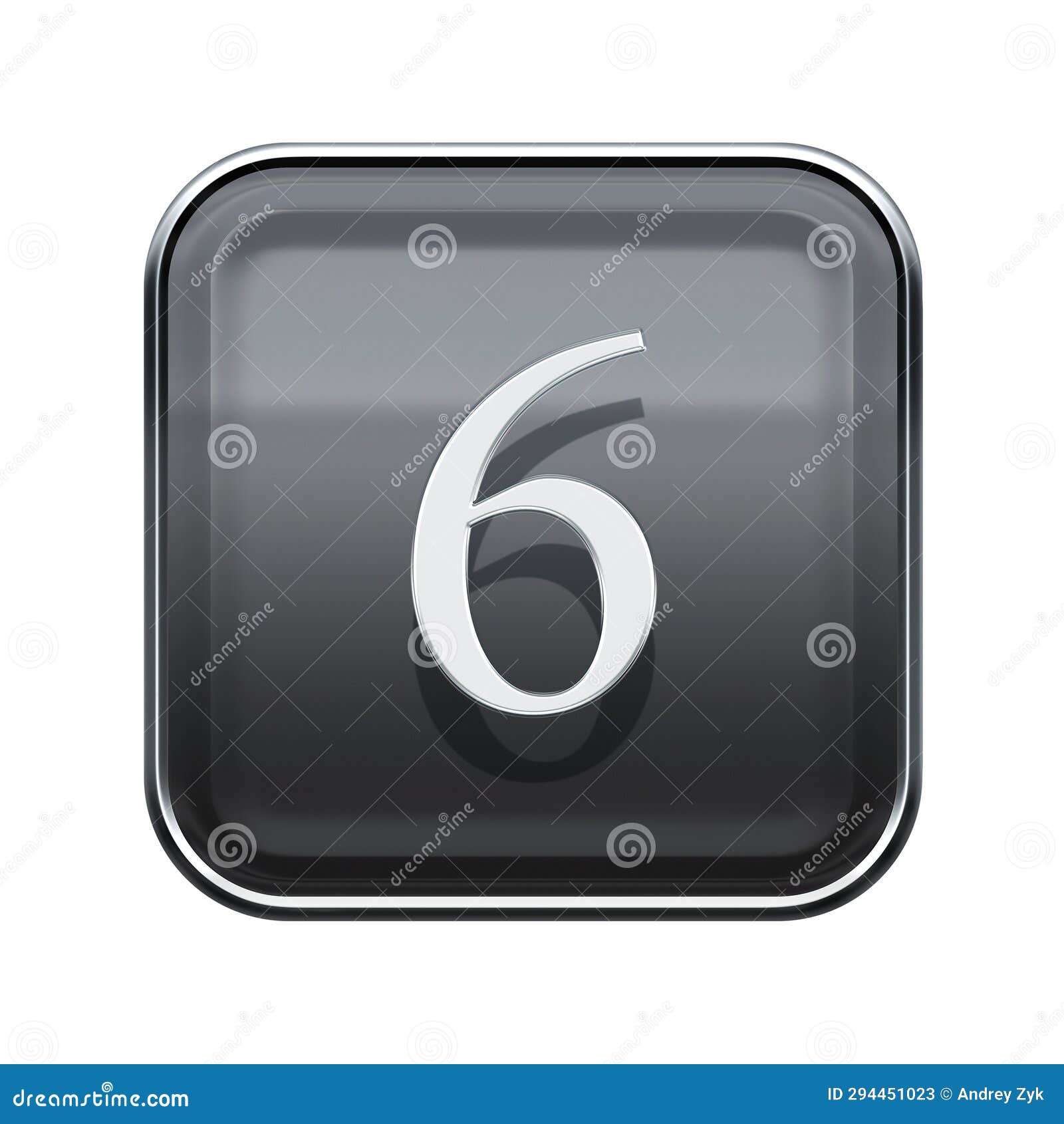 Number six grey glossy. stock illustration. Illustration of number ...