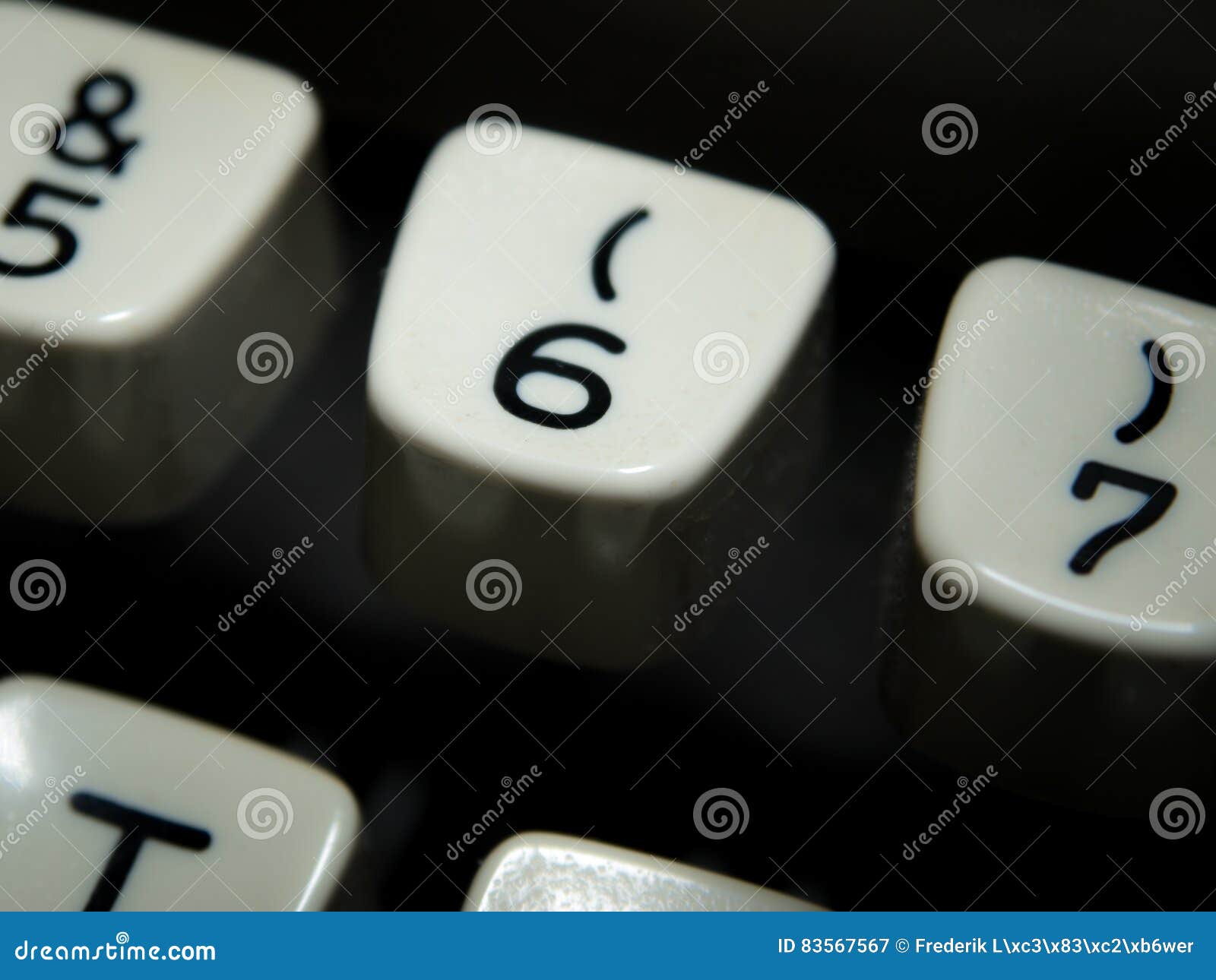 Number Six Key on Vintage Typewriter Stock Image - Image of machine ...
