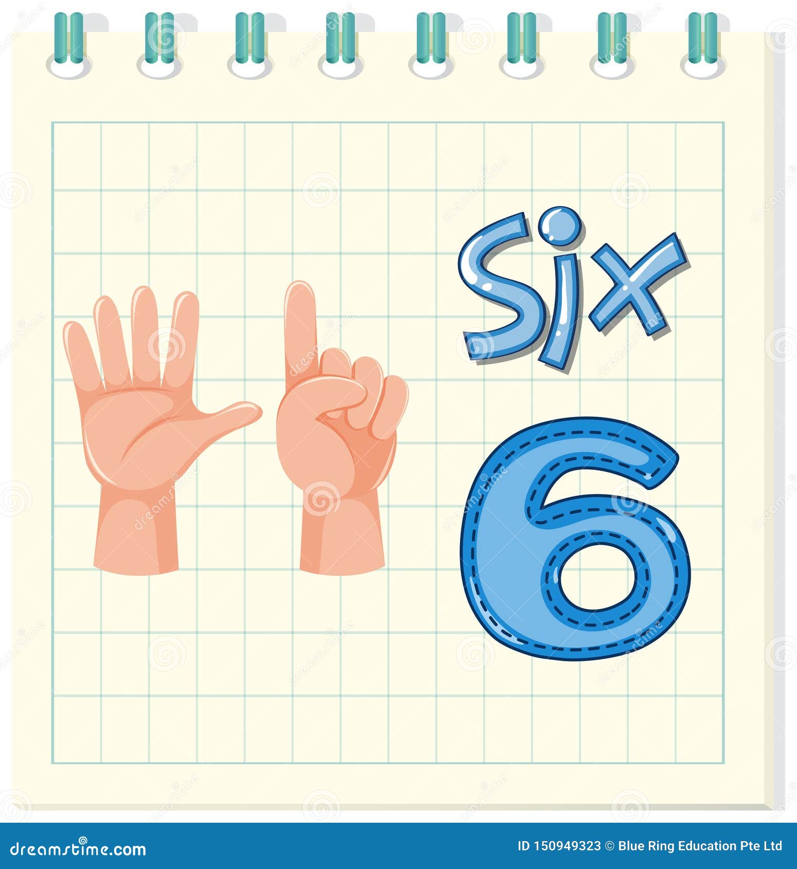 Number Six on Note Template Stock Vector - Illustration of template ...