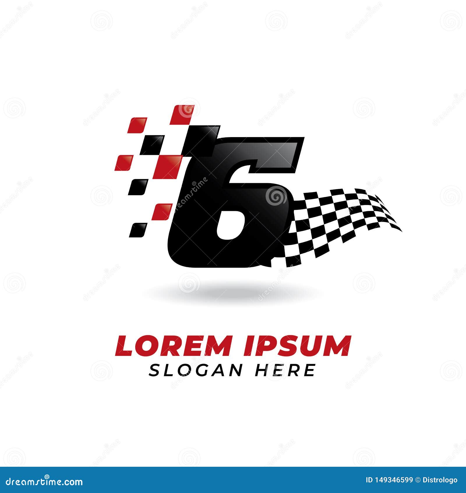 Number Six 6 Racing Icon Symbol Design. Racing Number Logo Design Stock ...