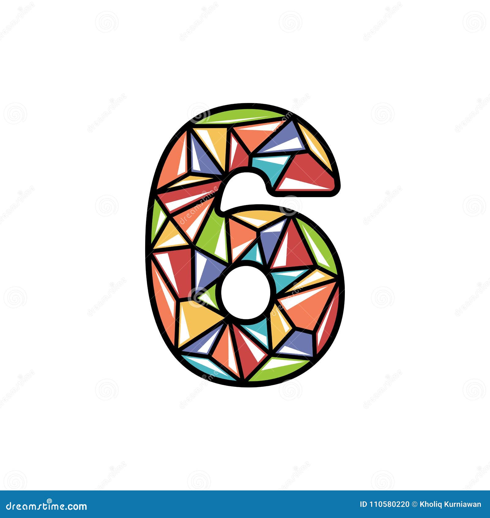 Number Six Shiny Logo Design Stock Vector - Illustration of happy ...