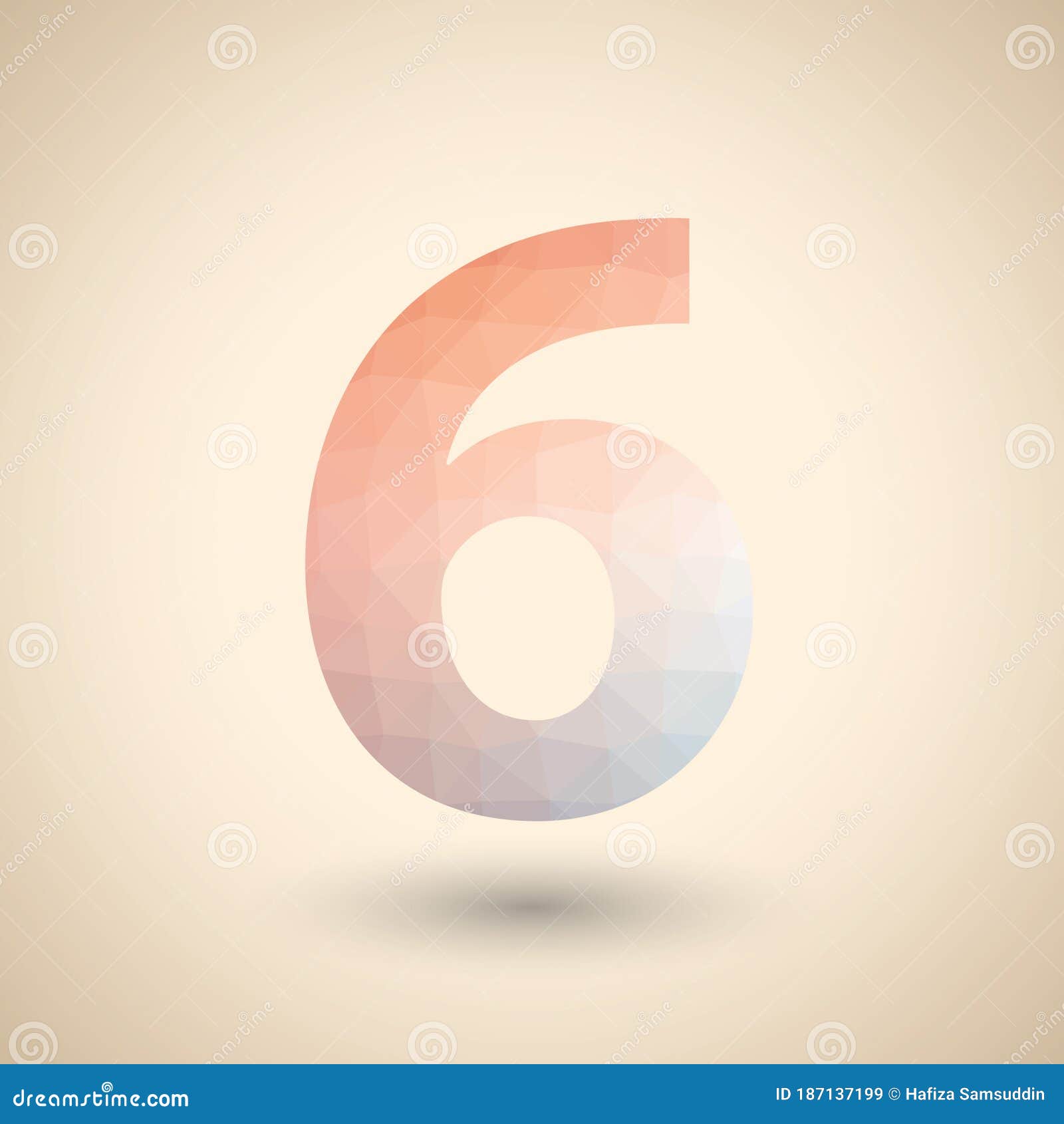 Number Six. Vector Illustration Decorative Design Stock Vector ...