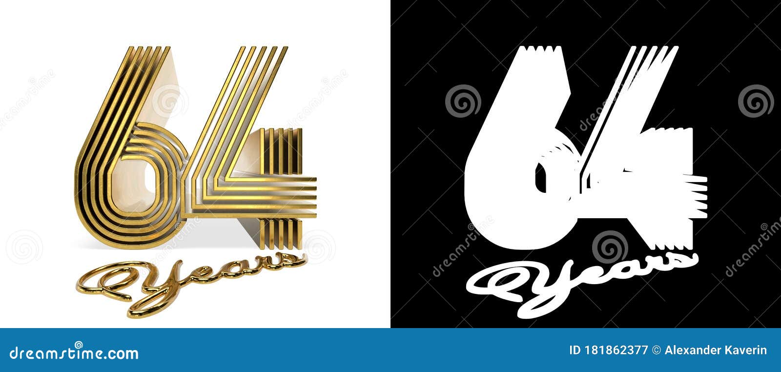 Number Sixty-four Years Celebration Stock Illustration - Illustration ...