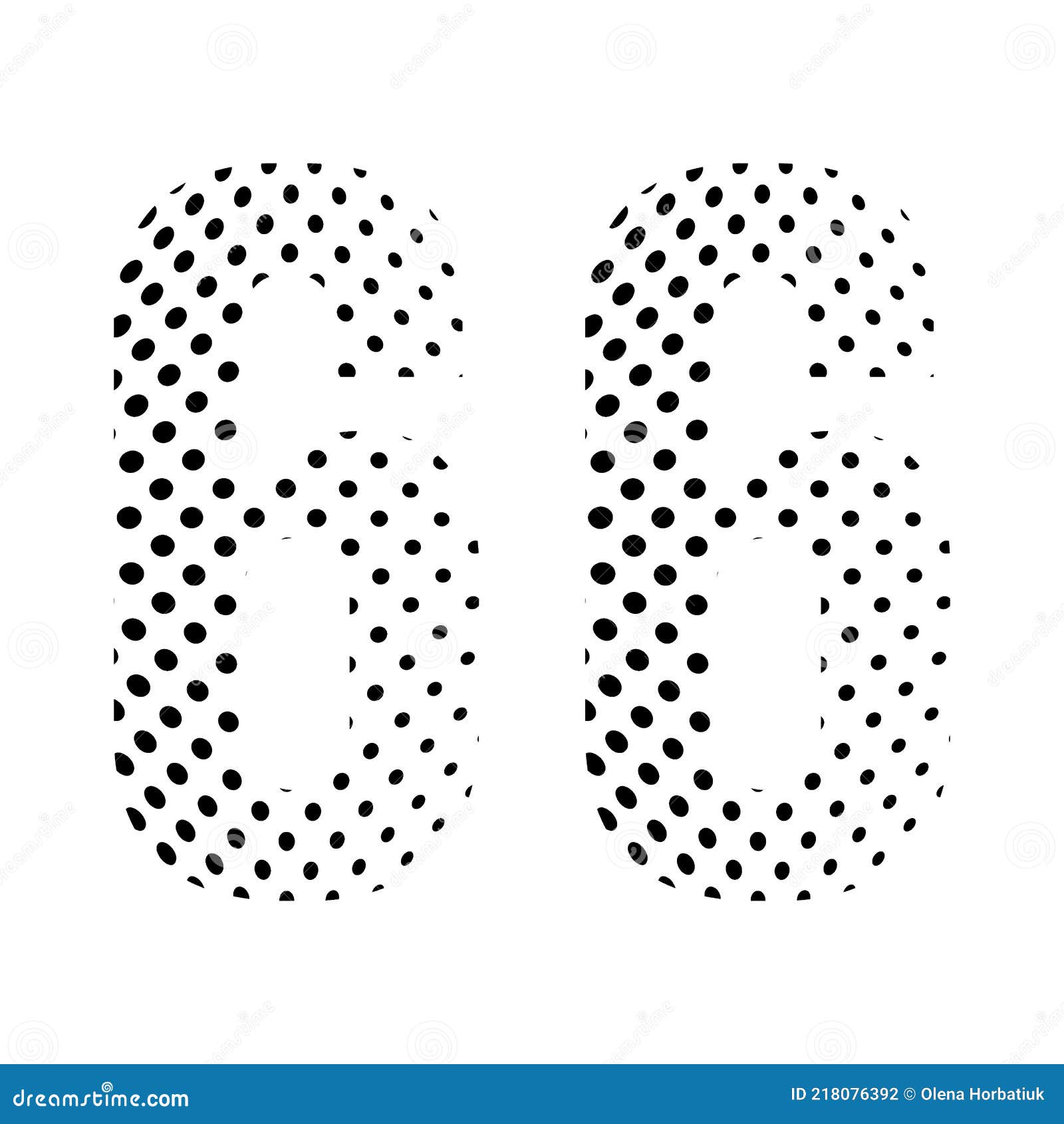Number Sixty- Six, 66 in Halftone. Dotted Illustration Isolated on a ...