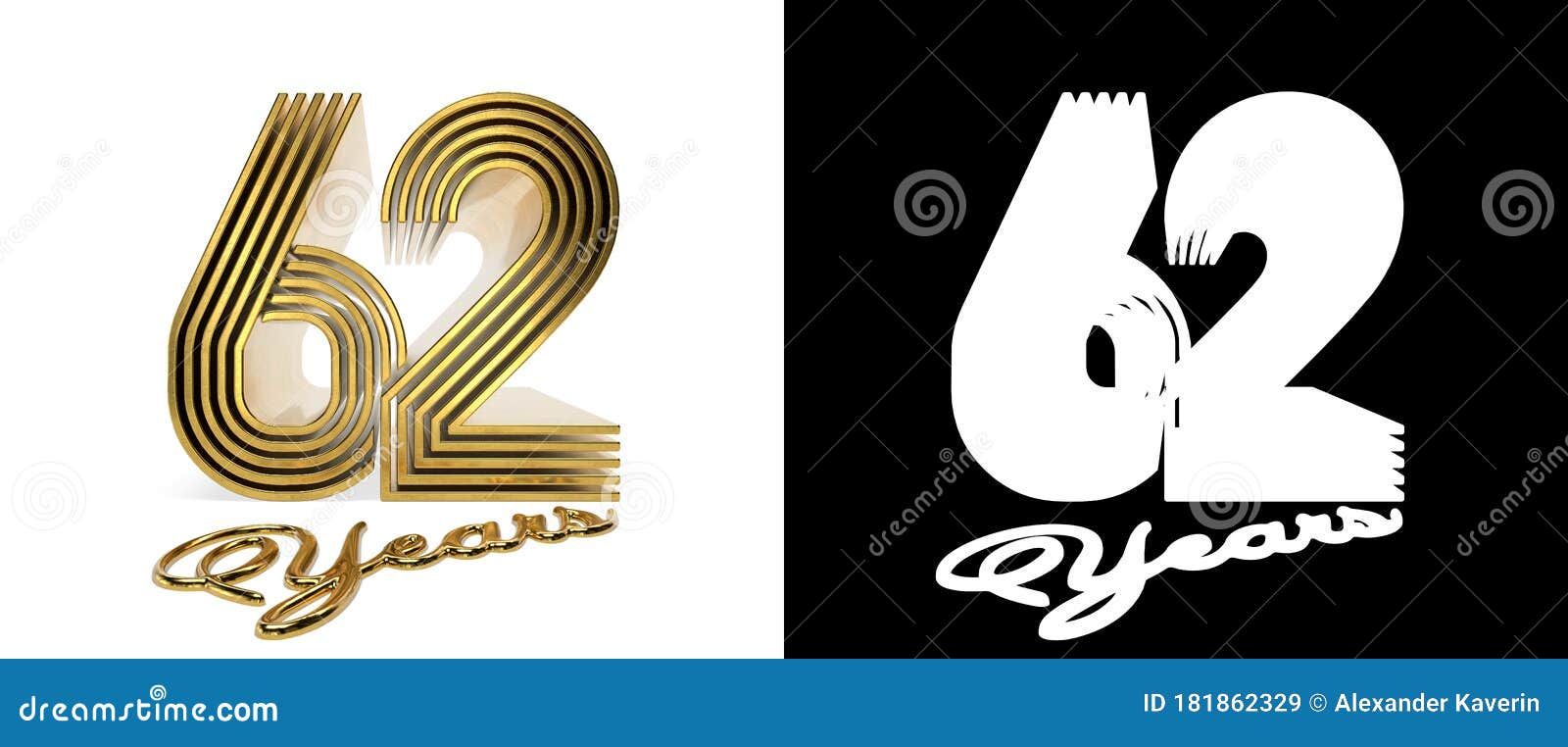 Number Sixty-two Years Celebration Stock Illustration - Illustration of ...
