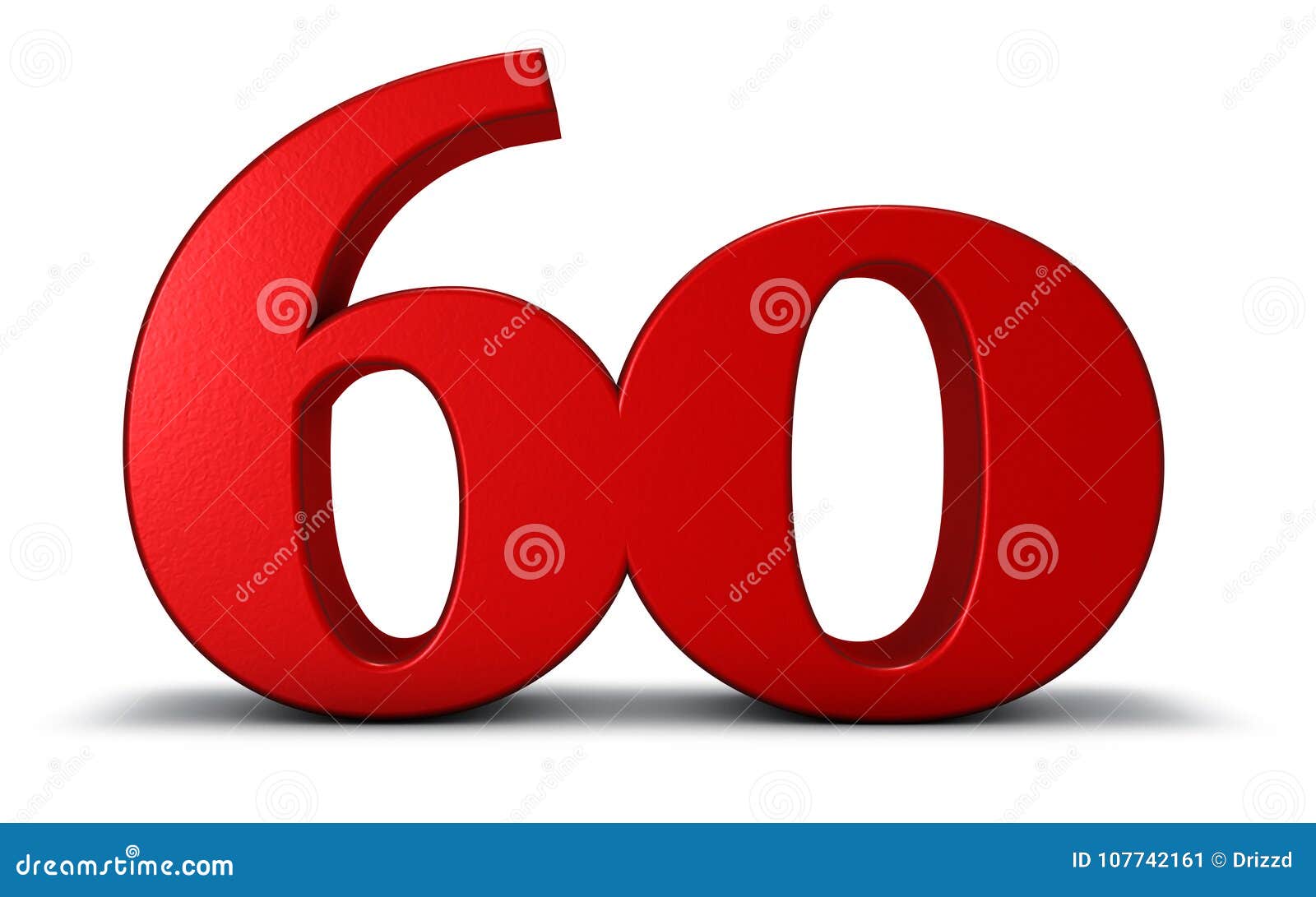 Number 68 Sixty Eight Red Sign 3D Rendering Isolated On White ...