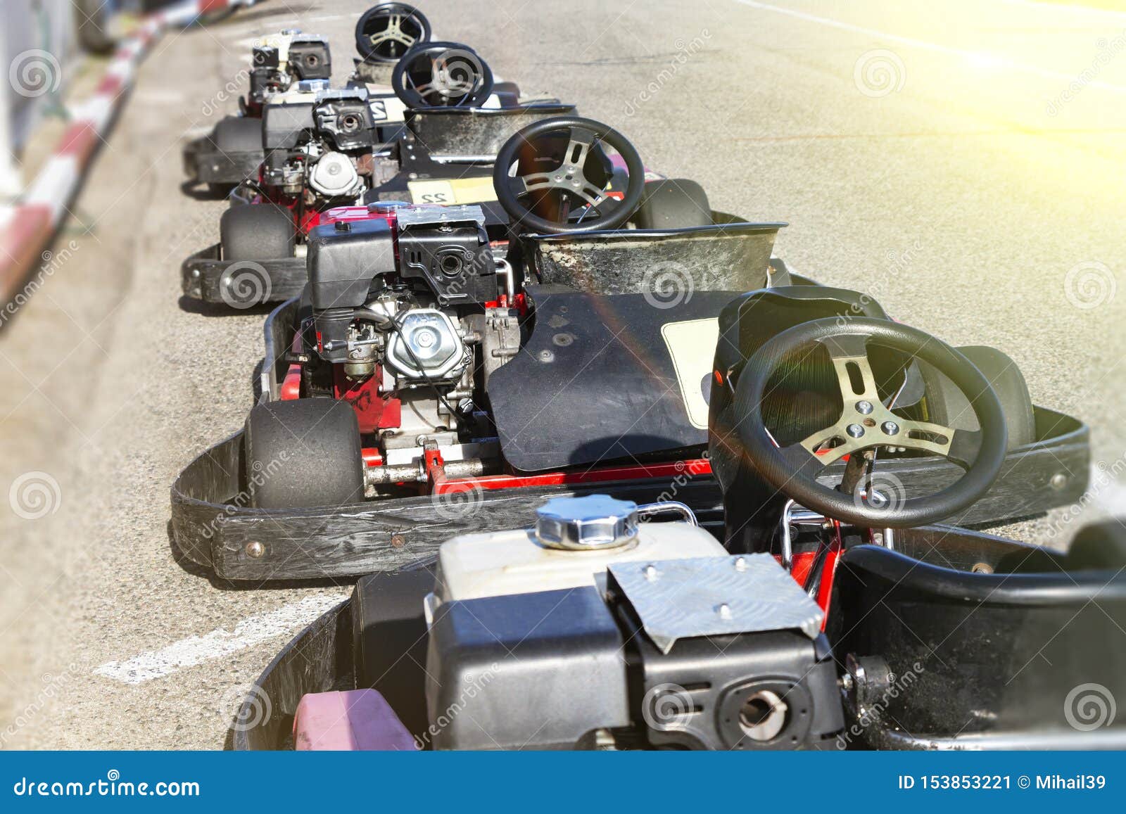 A Number of Small Race Cars Ready for the Race Stock Image - Image of ...