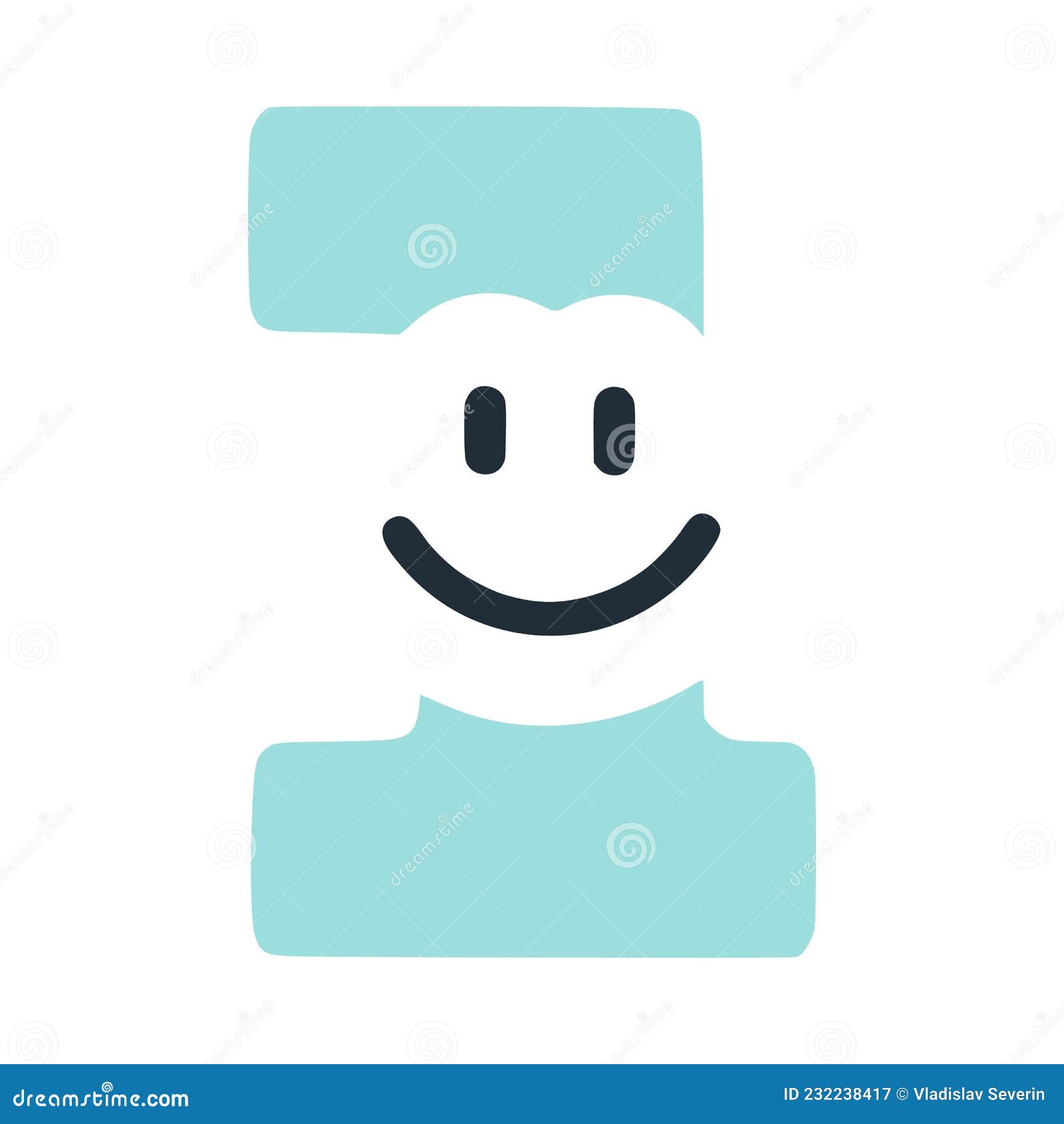 Number 1 with a Smile on the Face Character in Flat Style Stock Vector ...