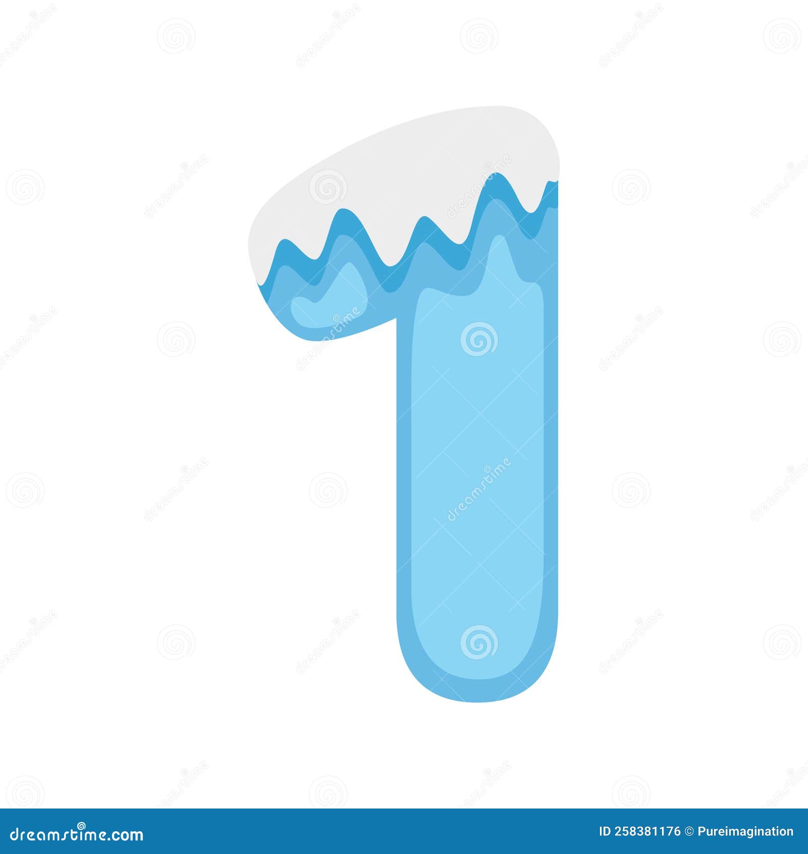 Number 1 Snow, Vector Illustration Stock Vector - Illustration of font ...