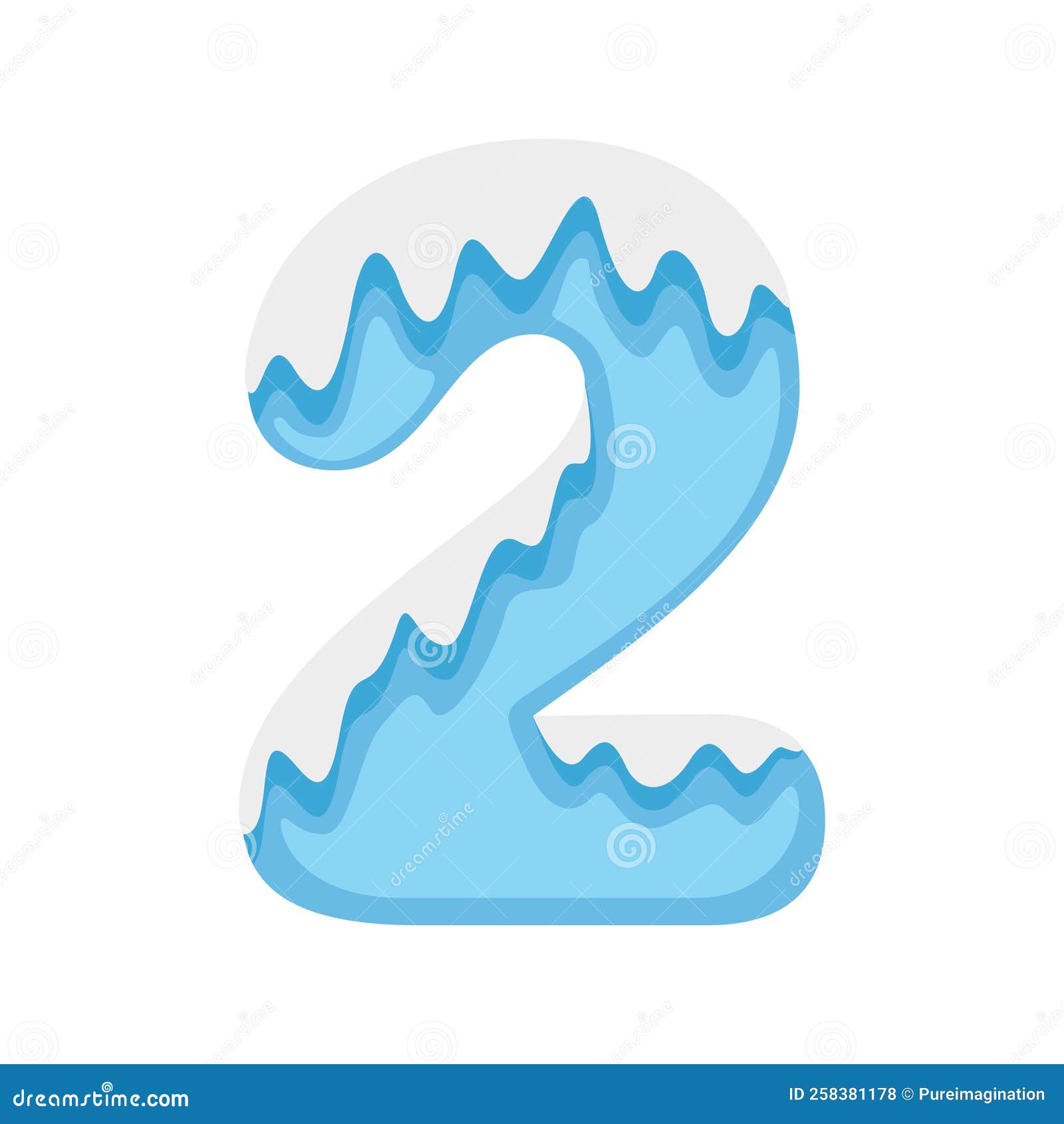 Number 2 Snow, Vector Illustration Stock Vector - Illustration of ...
