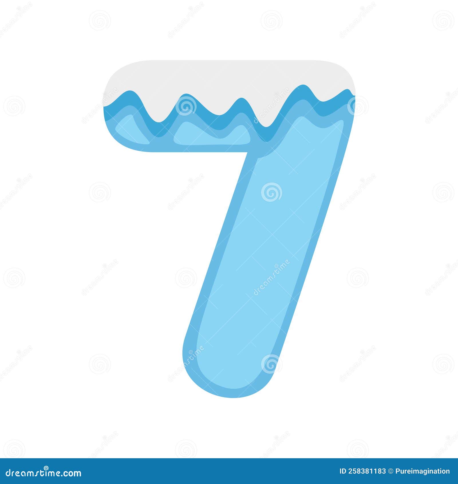 Number 7 Snow, Vector Illustration Stock Vector - Illustration of ...