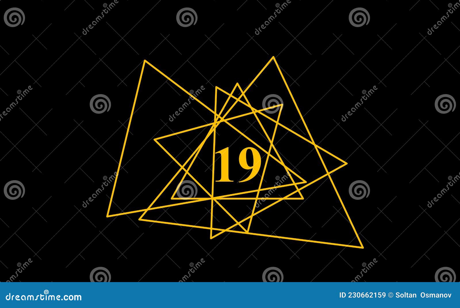 The Number 19 on a Solid Background. Illustration Stock Illustration ...