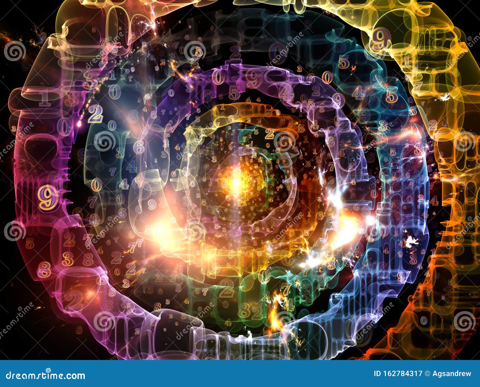 Number Source Spiral stock illustration. Illustration of bright - 162784317