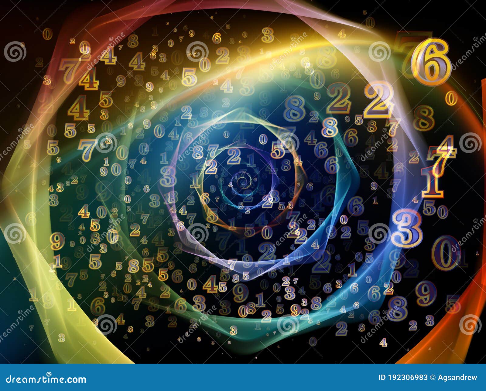 Number Source Spiral stock illustration. Illustration of number - 192306983