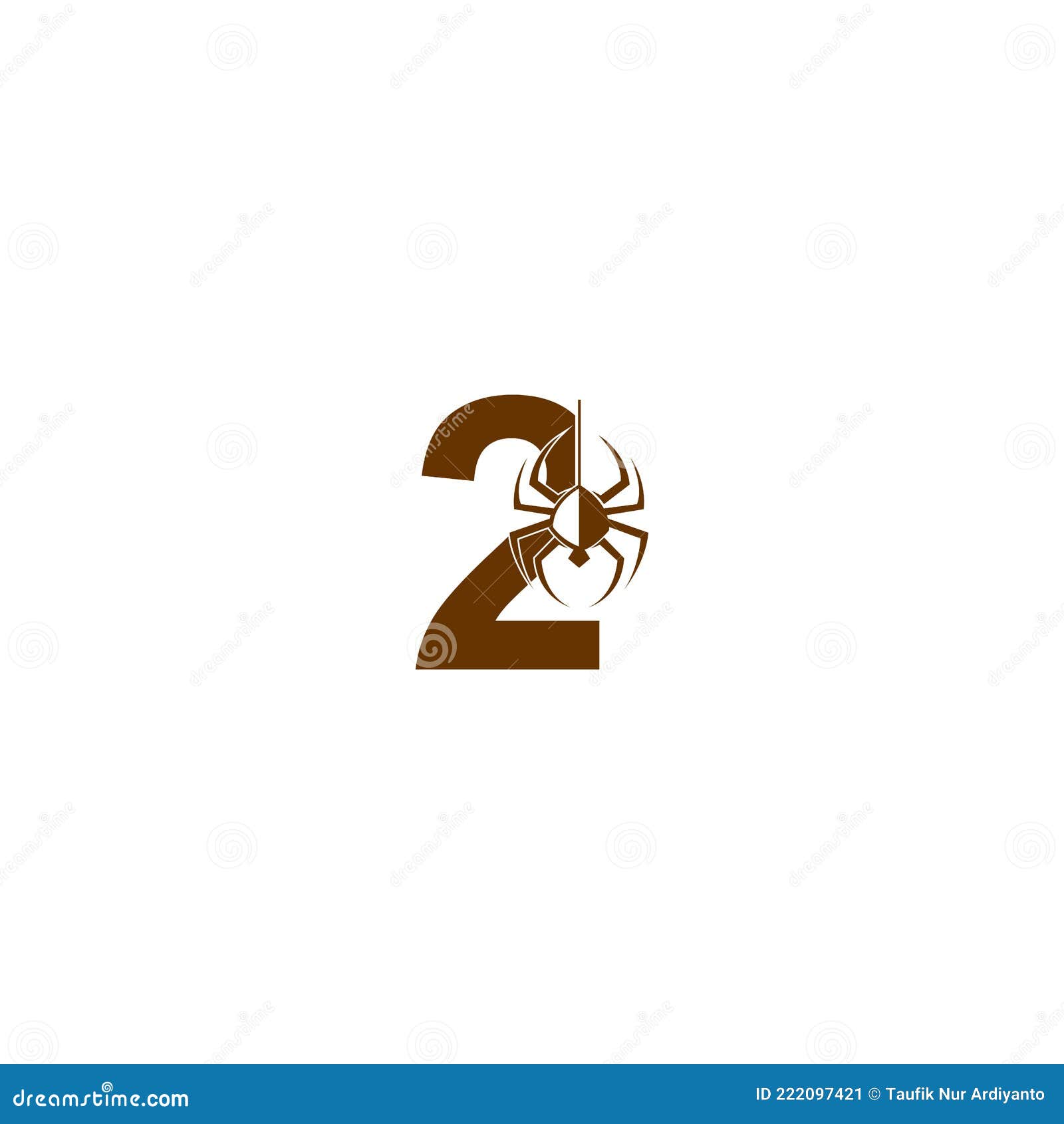 Number 2 with Spider Icon Logo Design Template Stock Vector ...