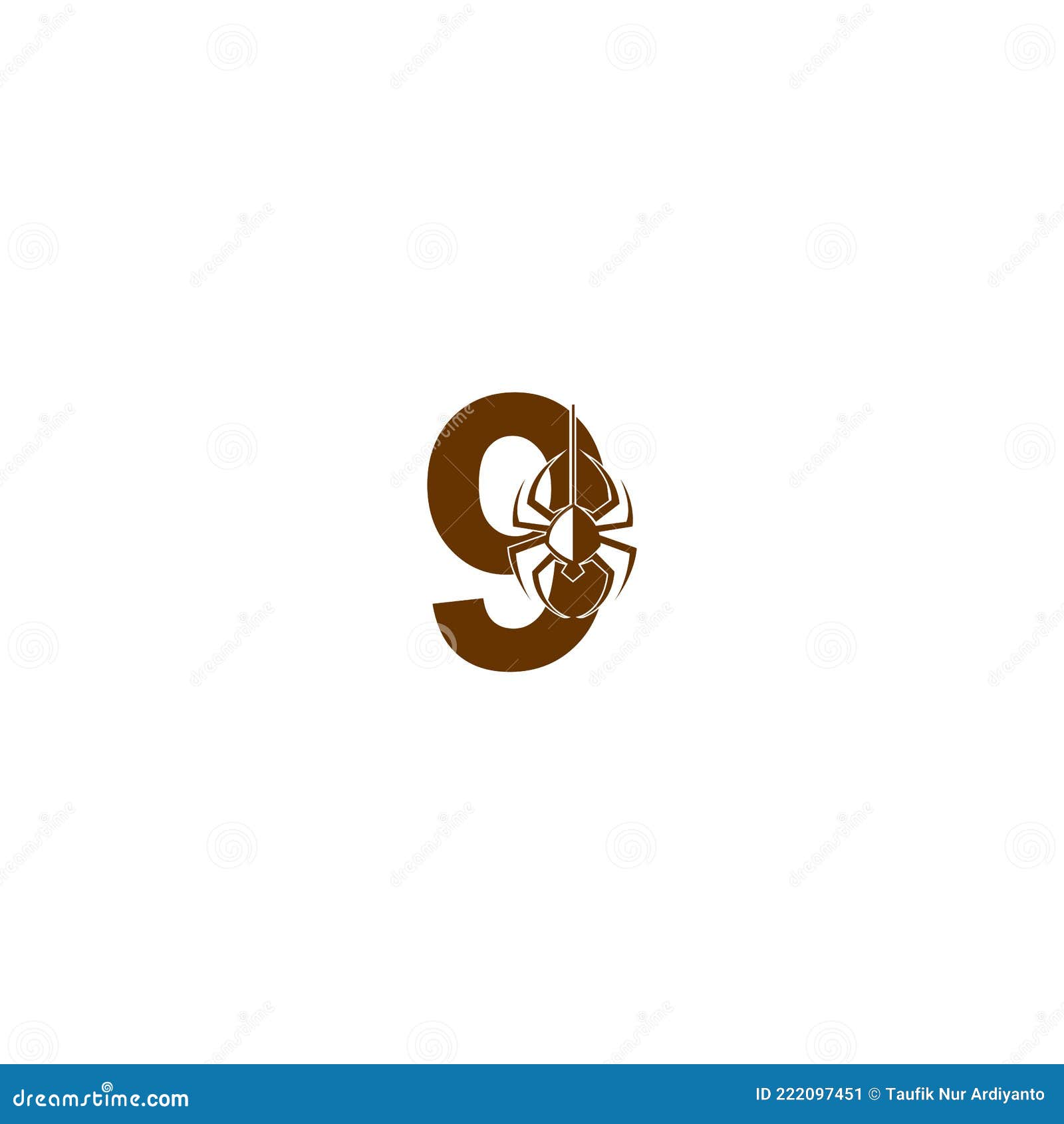 Number 9 with Spider Icon Logo Design Template Stock Vector ...