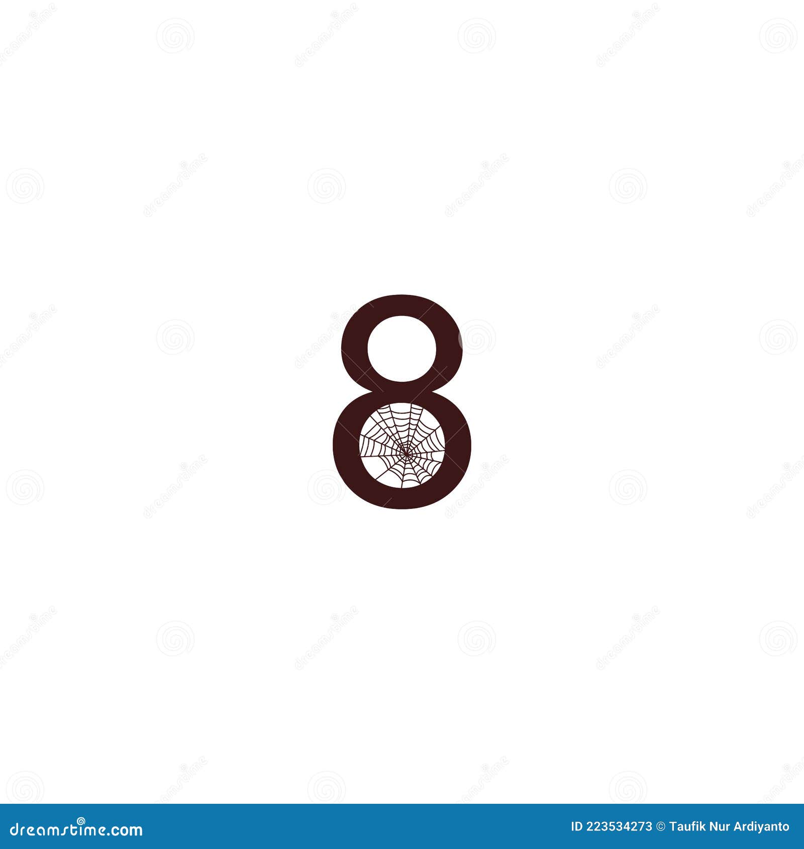 Number 8 with Spider Web Icon Design Template Vector Stock Vector ...