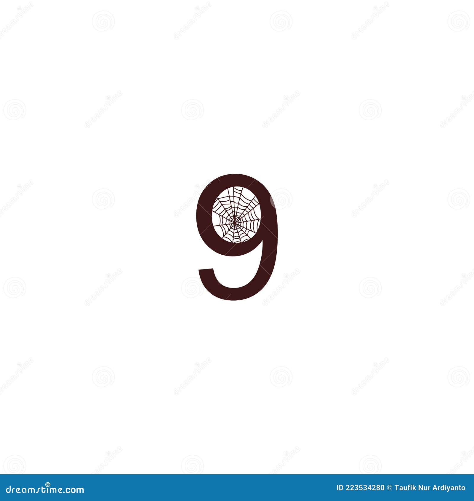 Number 9 with Spider Web Icon Design Template Vector Stock Vector ...