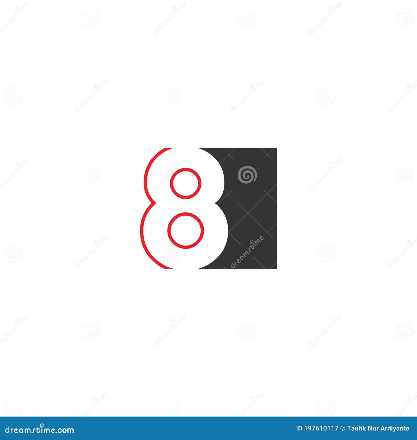 Number 8 on square design stock vector. Illustration of space - 197610117