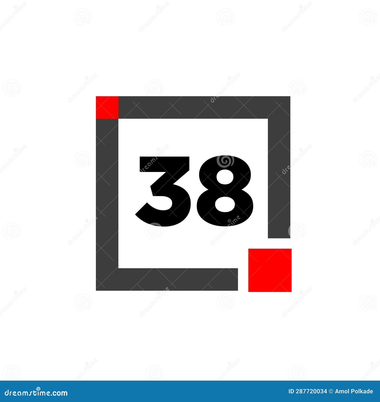 38 Number with Square Icon. 38 Dot Monogram Stock Vector - Illustration ...