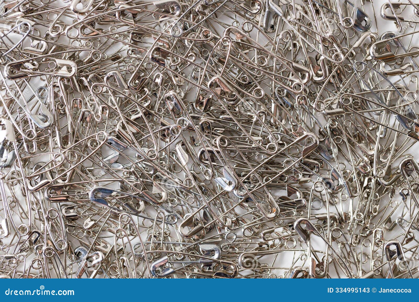 A Number of Stainless Safety Pins on White Background Stock Image ...