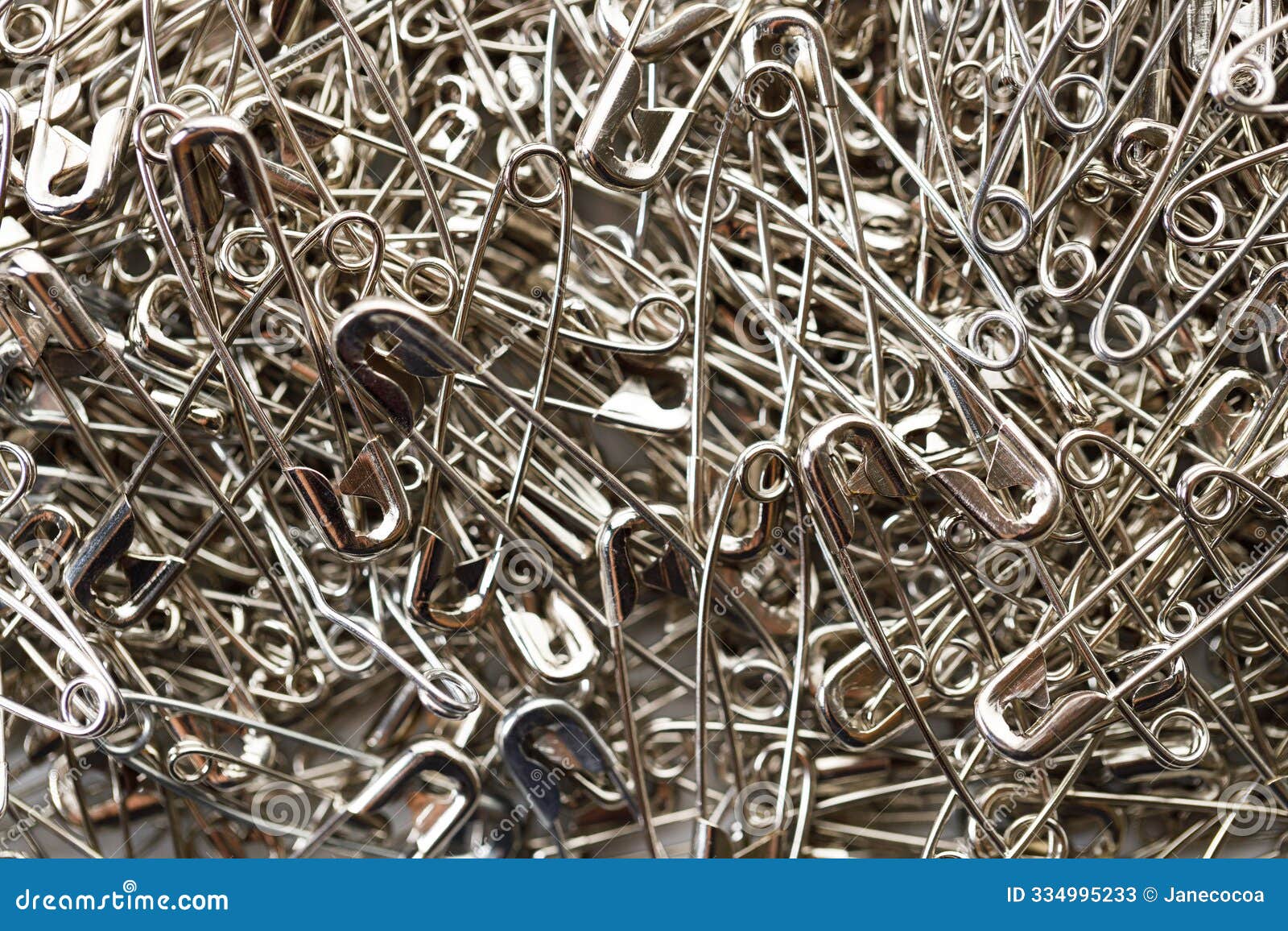 A Number of Stainless Safety Pins on White Background Stock Image ...