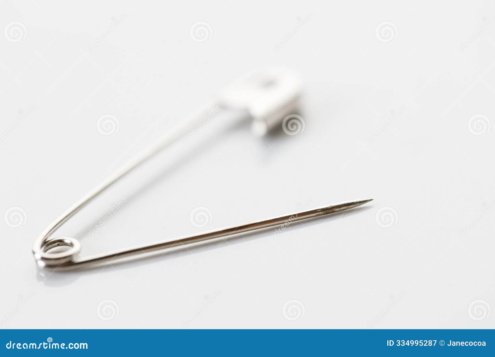A Number of Stainless Safety Pins on White Background Stock Image ...