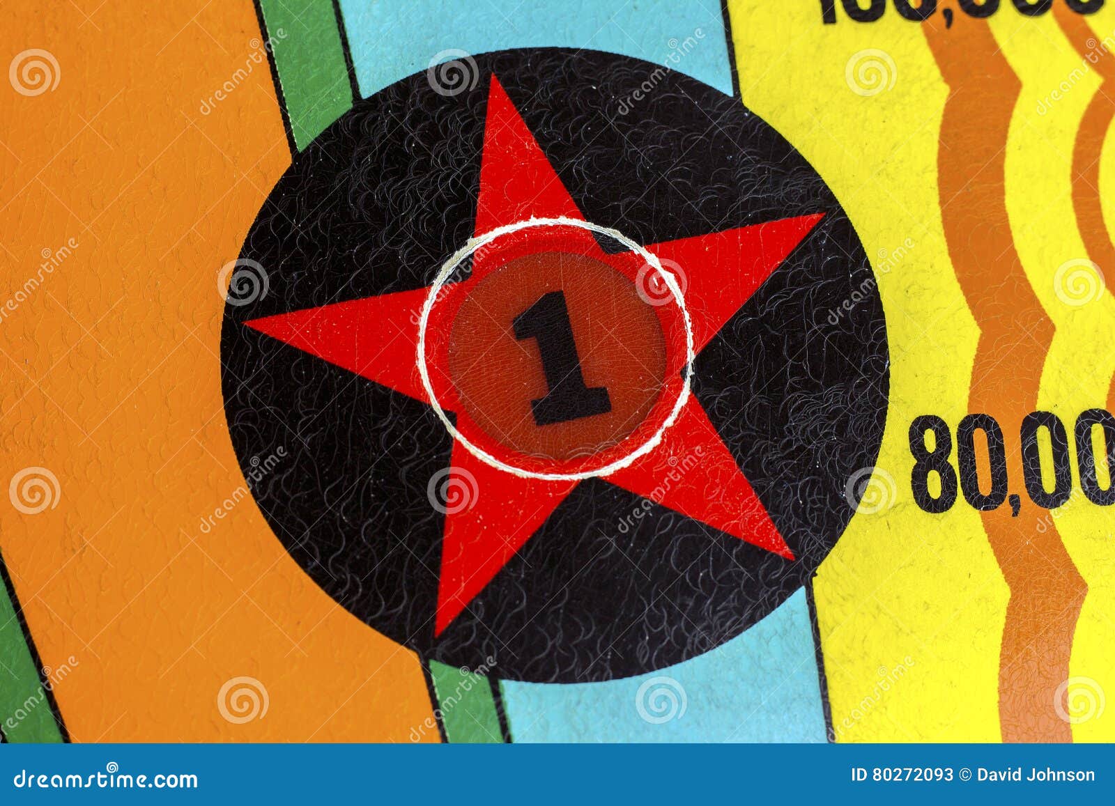 Number 1 Star Decal Light on Pinball Machine Stock Image - Image of ...