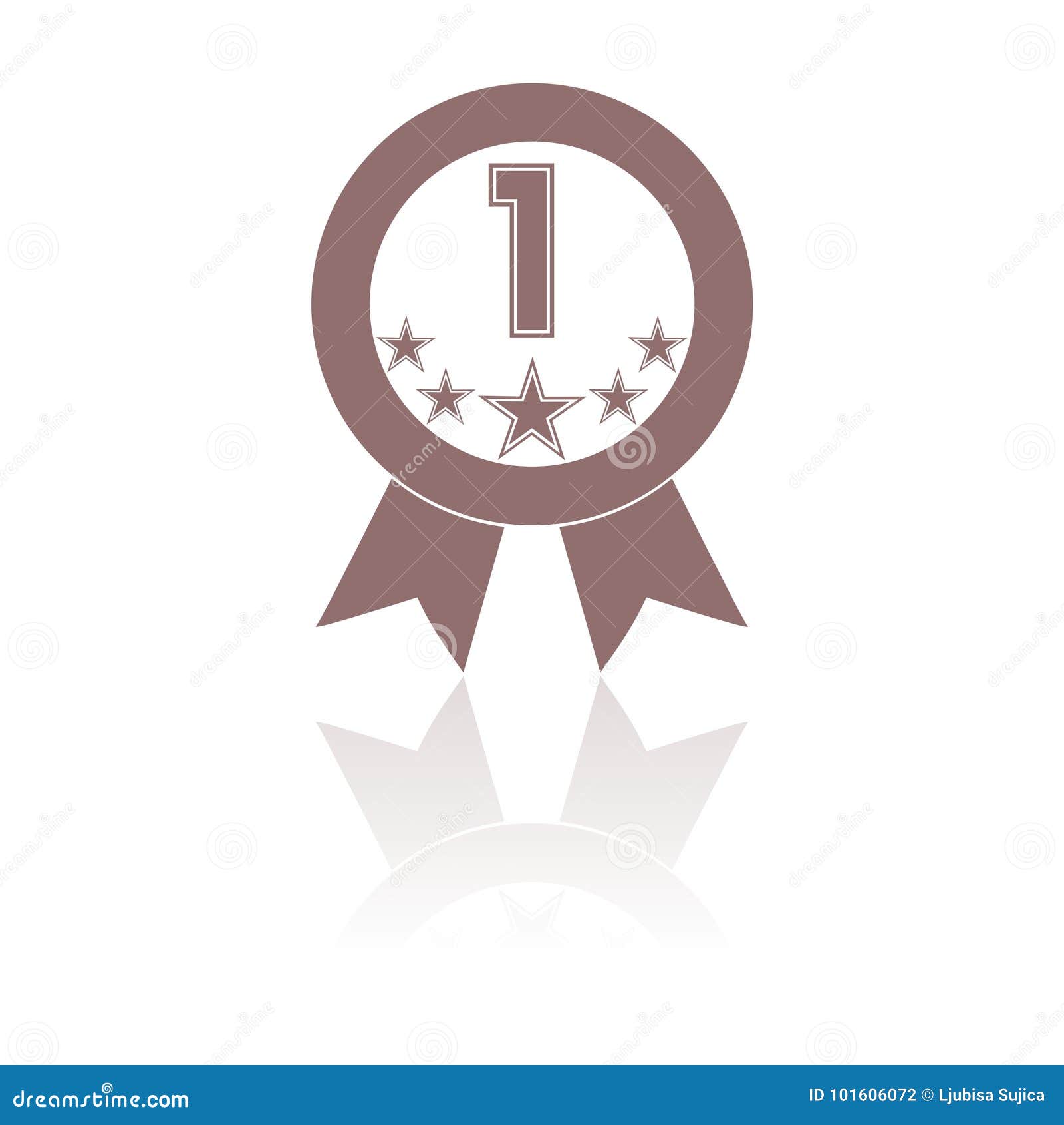 Number 1 and stars icon stock illustration. Illustration of isolated ...