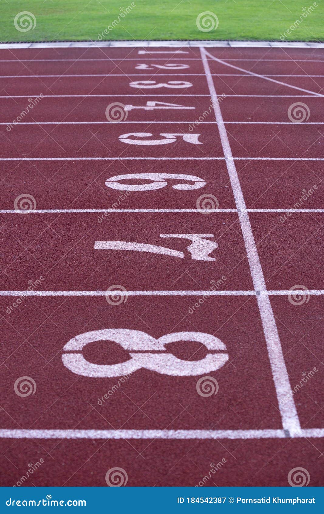 Number Start or Finish Position on Running Track in Stadium Stock Image ...