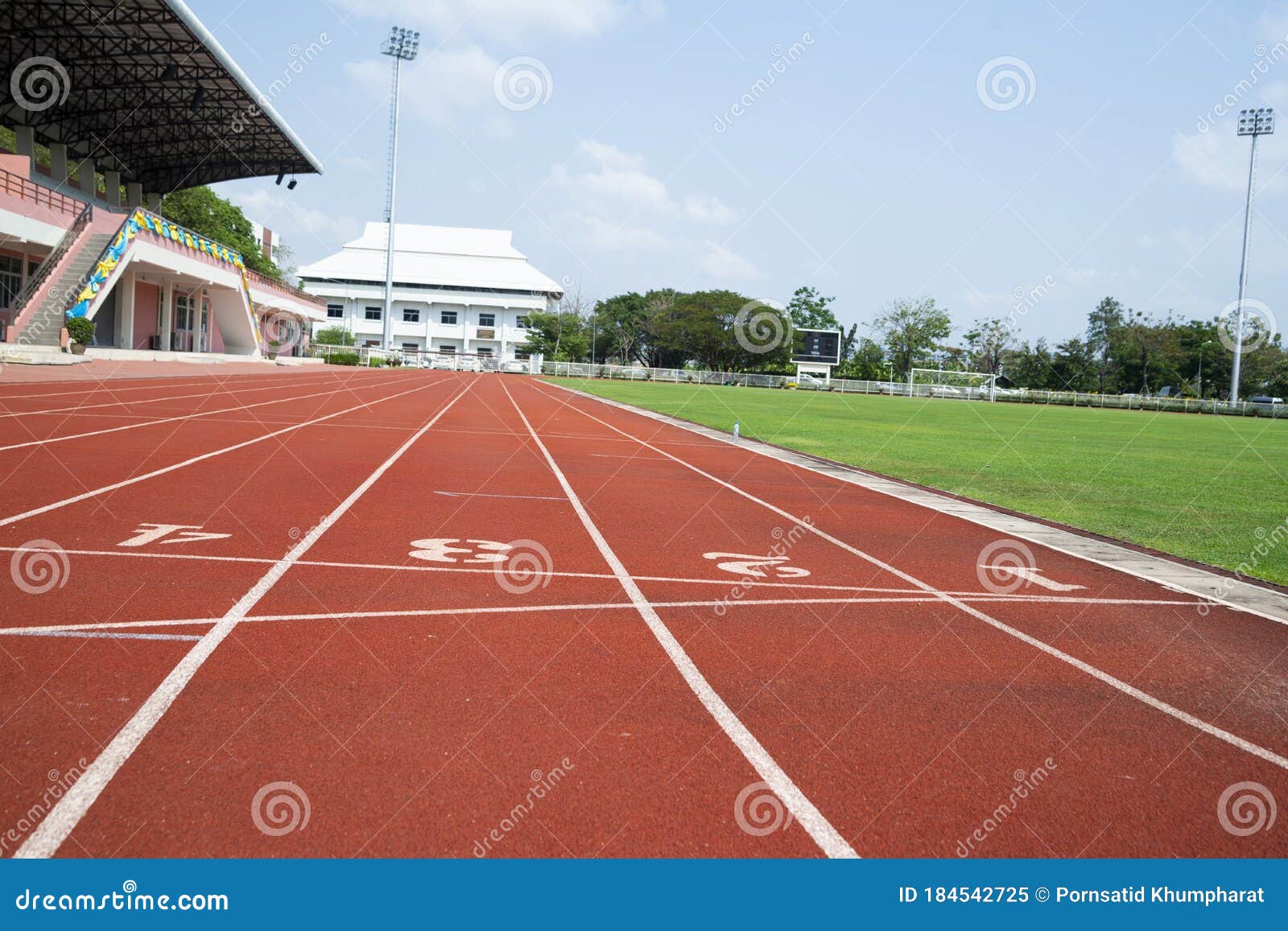 Number Start or Finish Position on Running Track in Stadium Stock Image ...