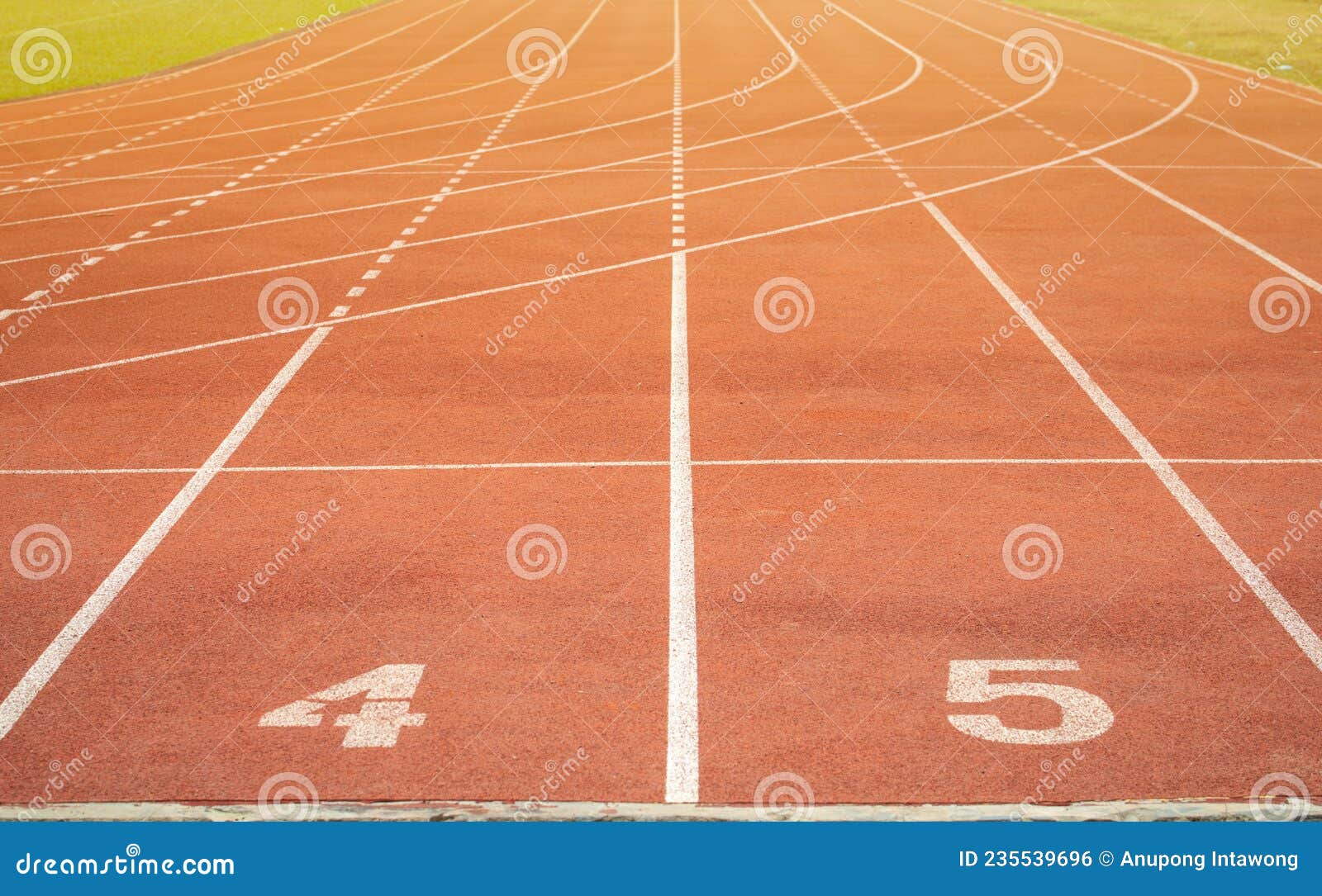 The Number at Start Point of Running Track or Athlete Track in Stadium ...