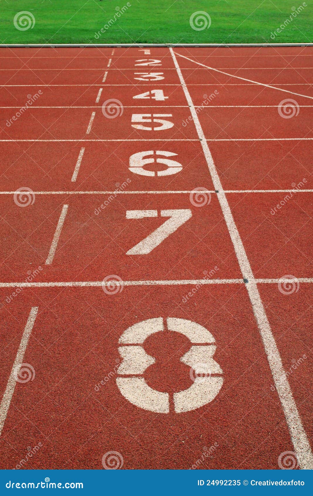 Number on the Start of a Running Track Stock Image - Image of paint ...