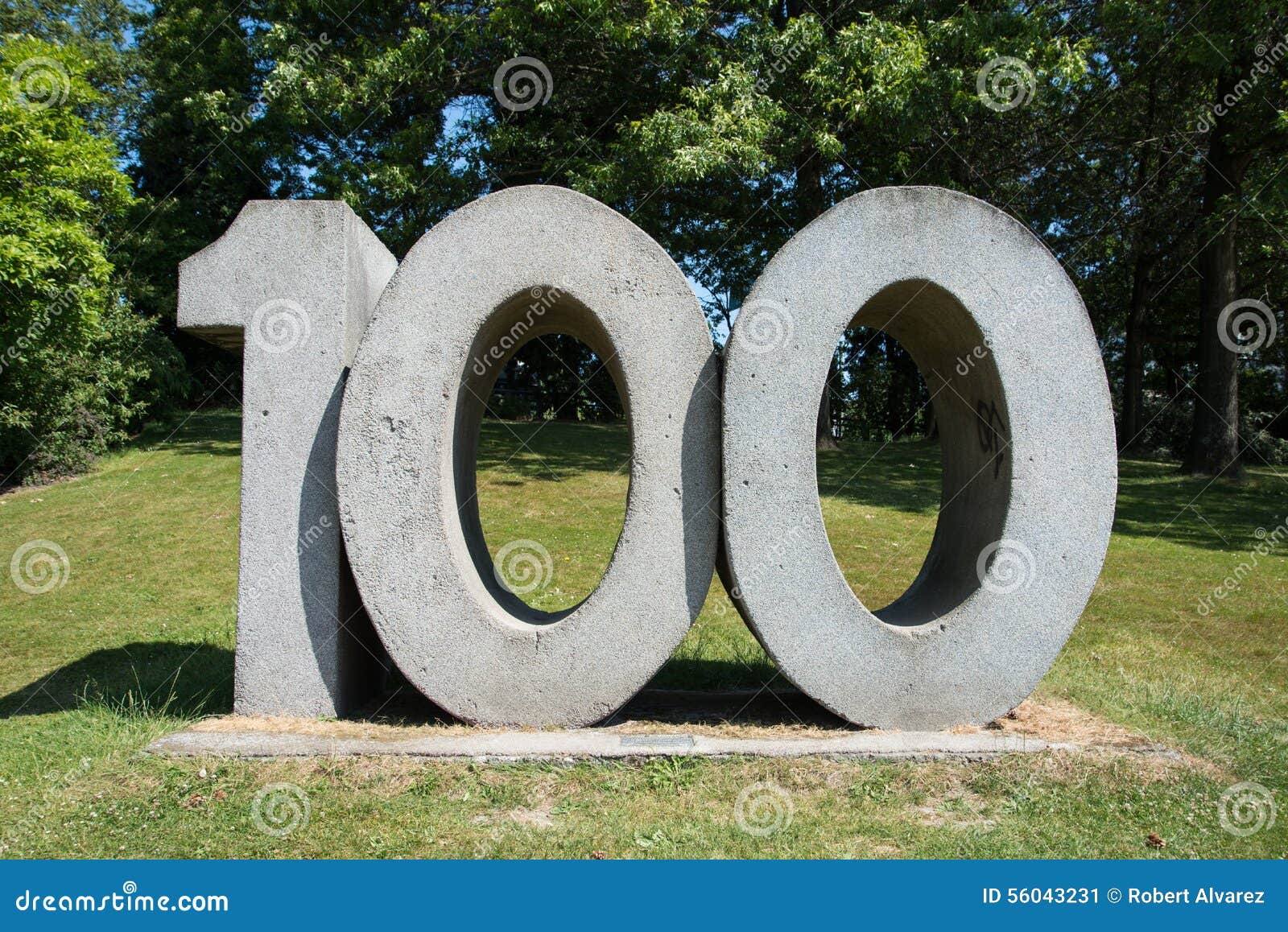The Number 100 stock image. Image of sculpture, concrete - 56043231