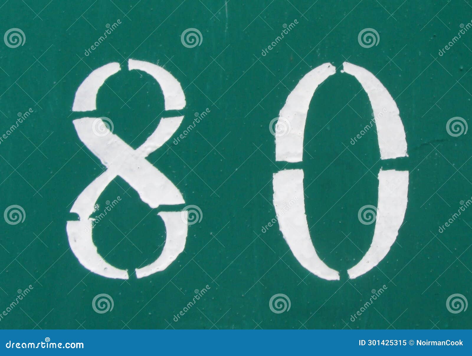 Number 80 Digit Painted on Rusty Metal Surface Stock Image - Image of ...