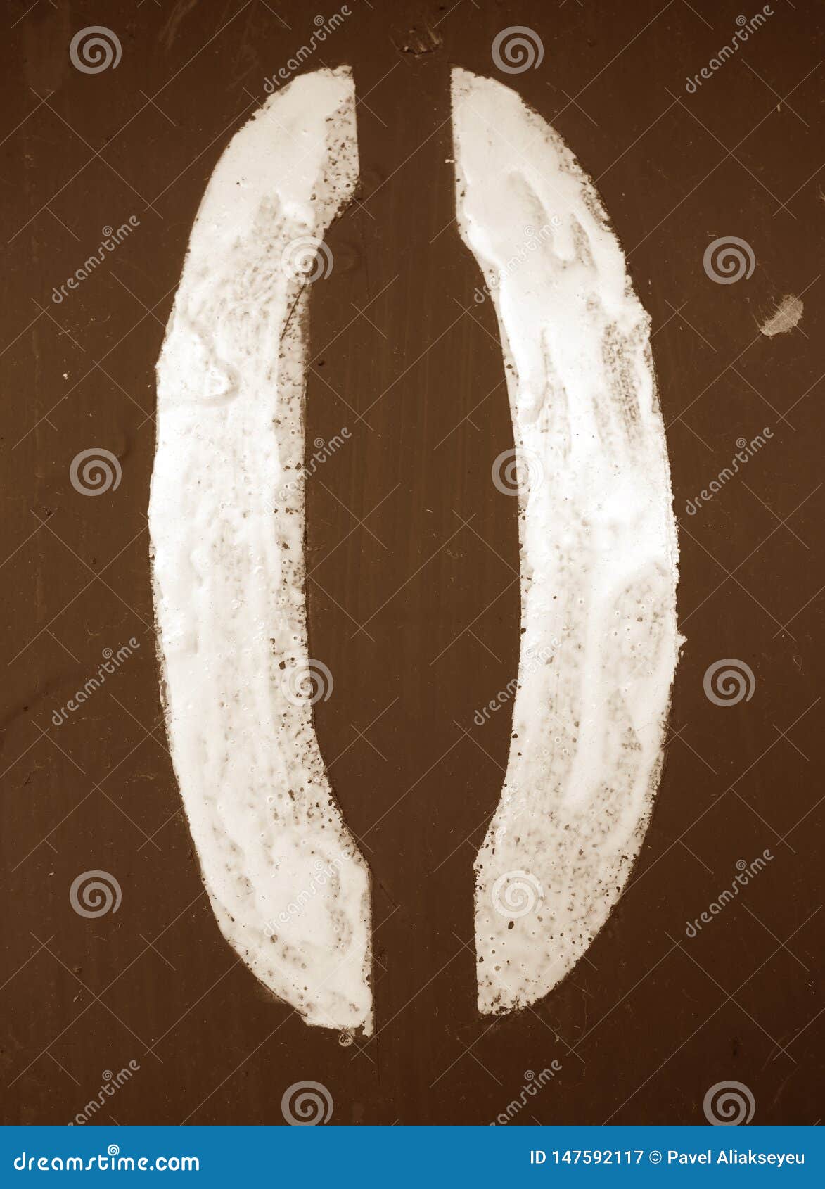 Number 0 in Stencil on Metal Wall in Brown Tone Stock Image - Image of ...