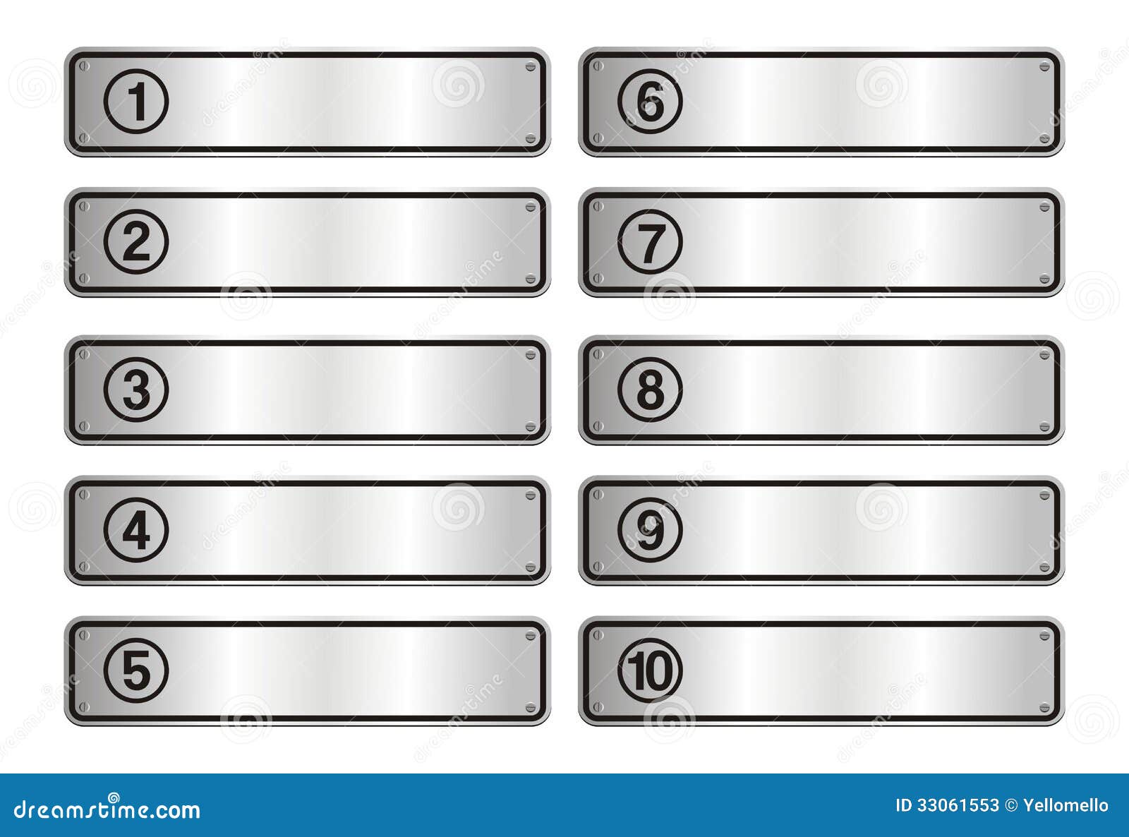 Number Step, Silver Sign Style Stock Illustration - Illustration of ...